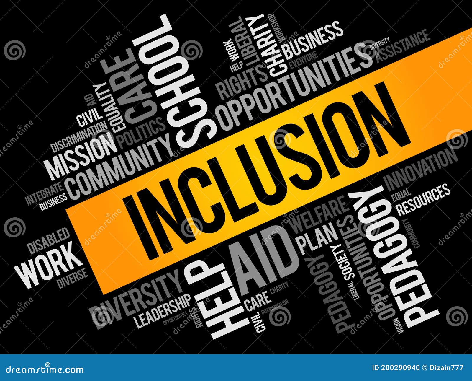 Inclusion Word Cloud Collage Stock Illustration - Illustration of cloud ...