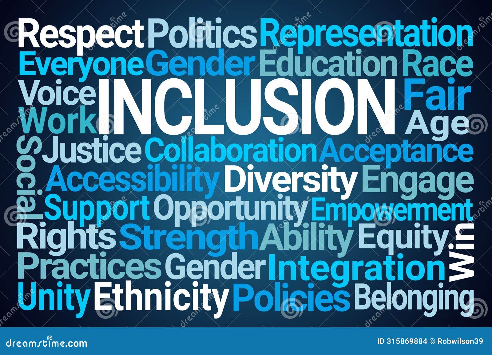 Inclusion Word Cloud stock illustration. Illustration of participation ...