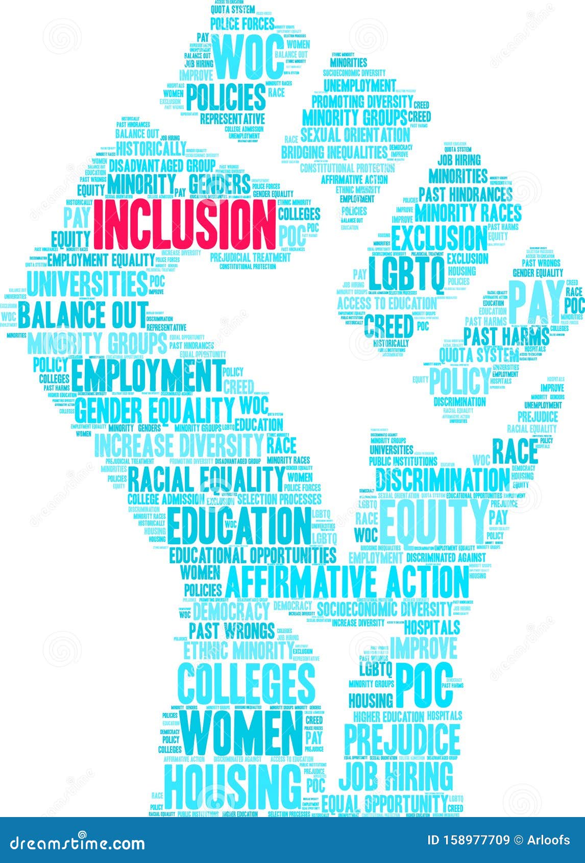 Inclusion Word Cloud stock vector. Illustration of equal - 158977709