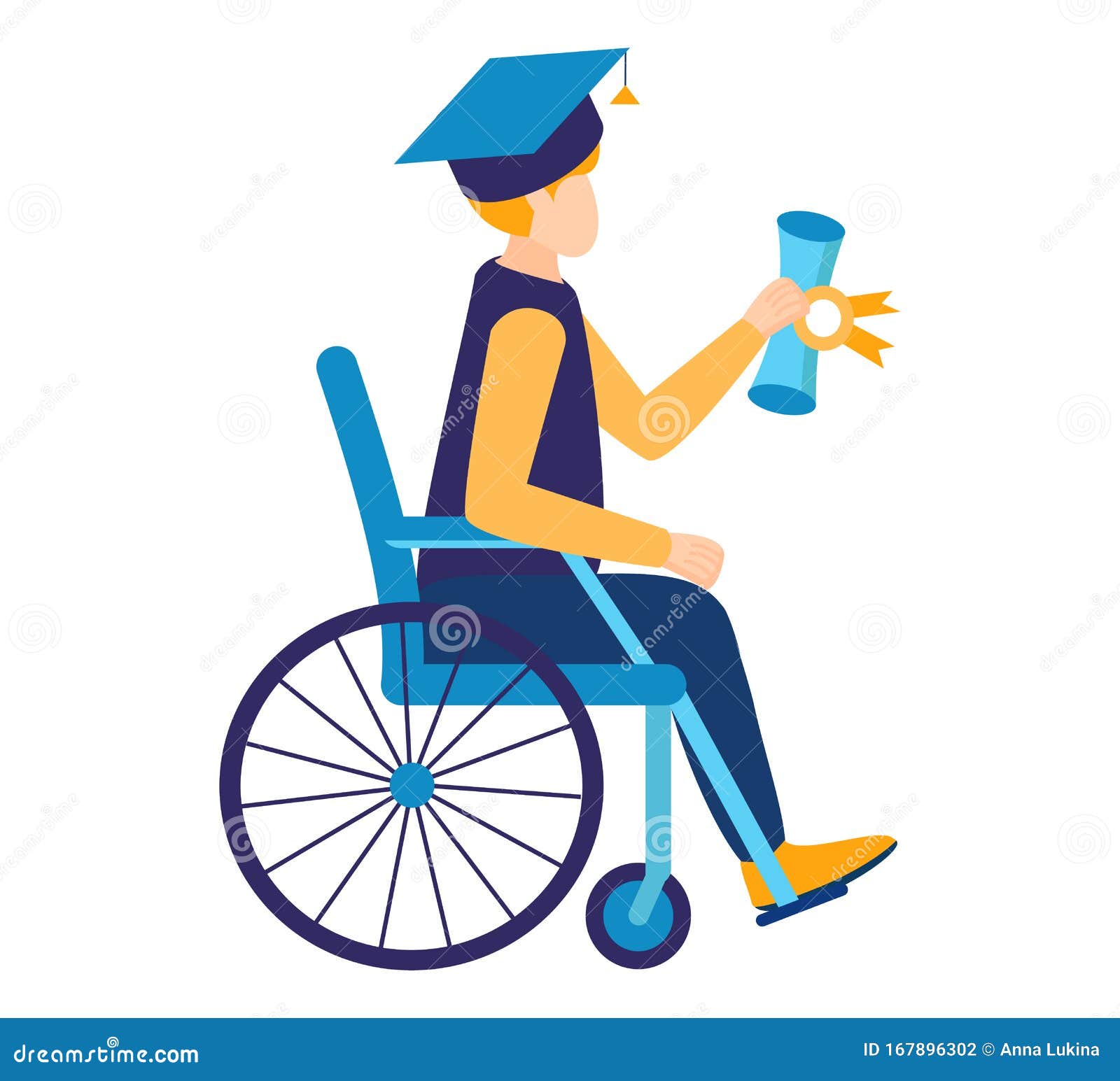 Inclusive Affordable Education. a Graduate of a Disabled Student in a ...