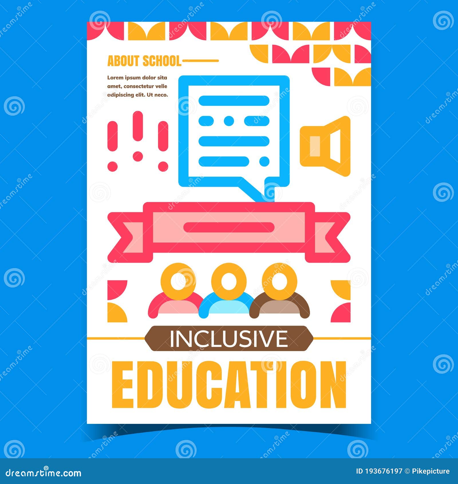 Inclusive Education Advertising Banner Vector Stock Vector ...