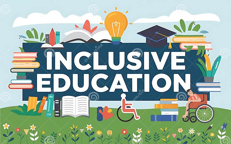 Inclusive Education Banner with Symbols of Learning and Accessibility ...