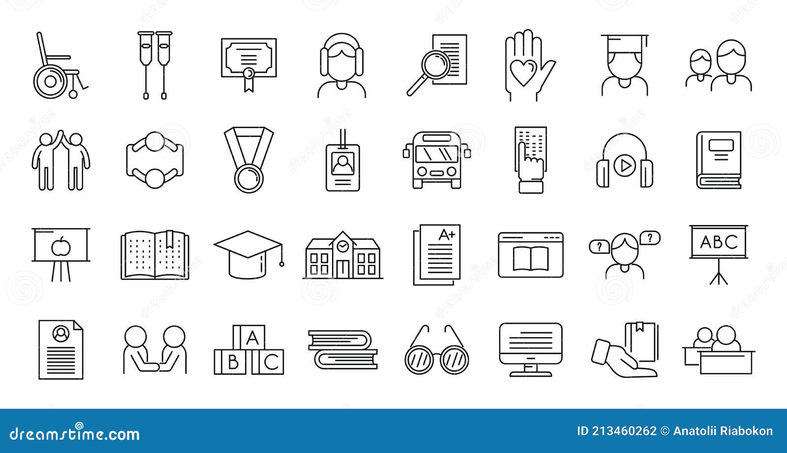 Inclusive Education Icon, Outline Style Stock Vector - Illustration of ...