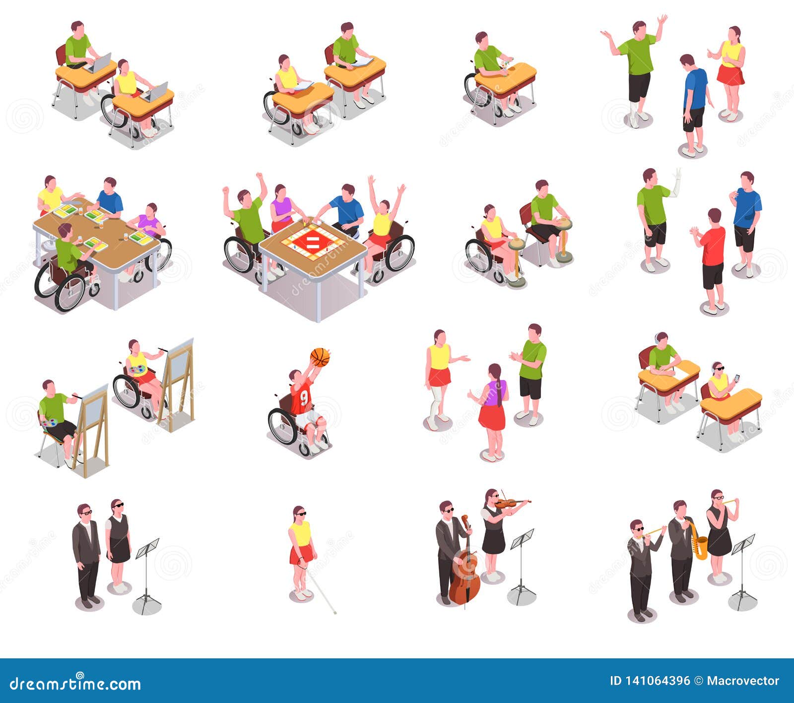 Inclusive Education Isometric Composition Cartoon Vector ... Inclusive Education Isometric Composition Cartoon Vector ...