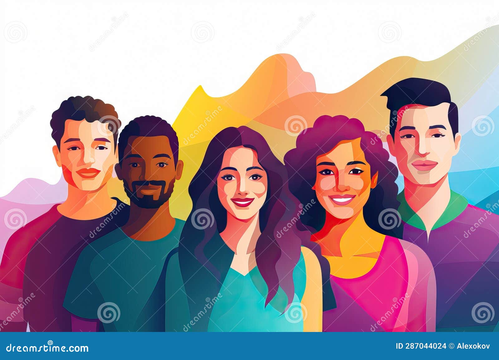 Inclusive Group of People AI Generated Stock Illustration ...
