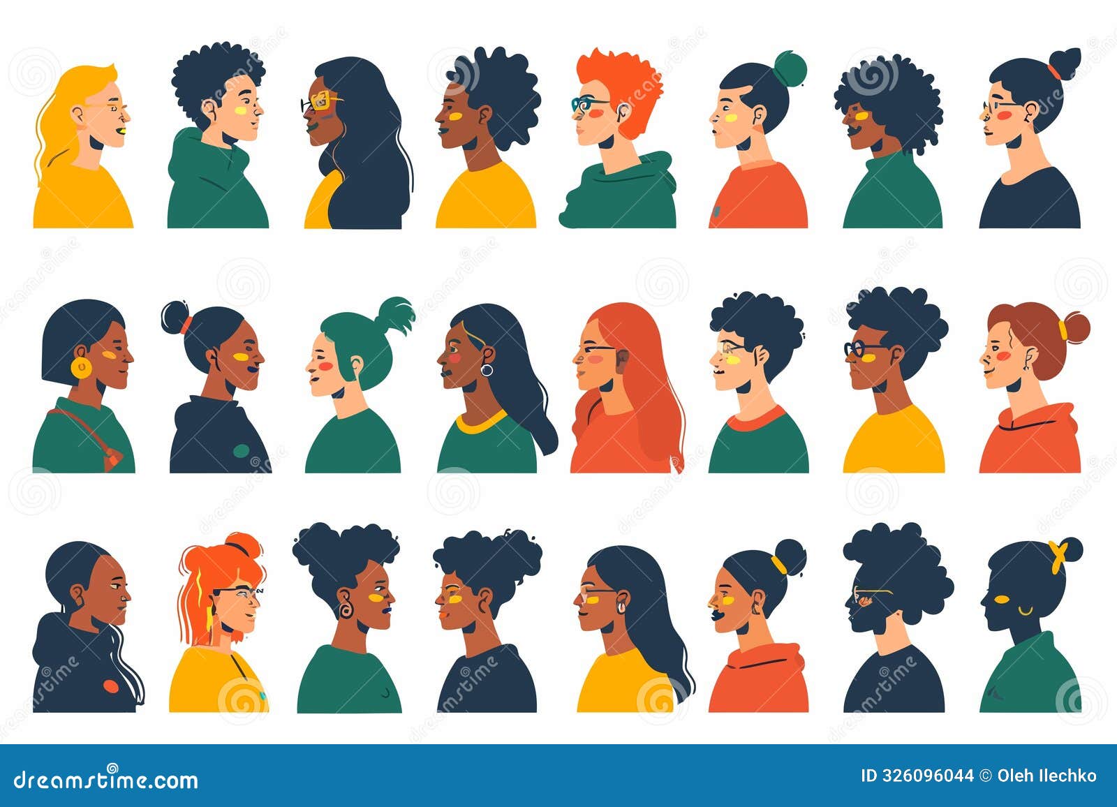 Inclusive Group of People Avatar Set Isolated Vector Style Stock Vector ...