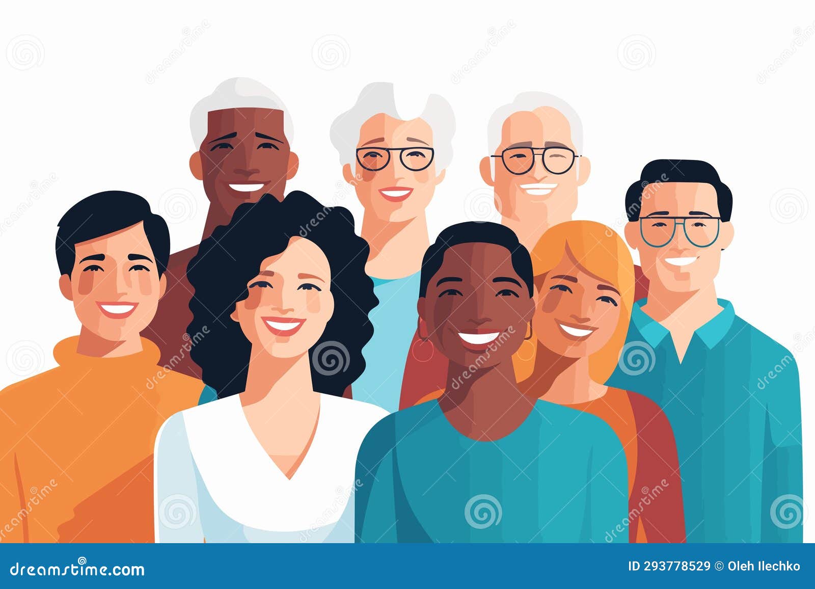 Inclusive Group of People Isolated Illustration Stock Vector ...