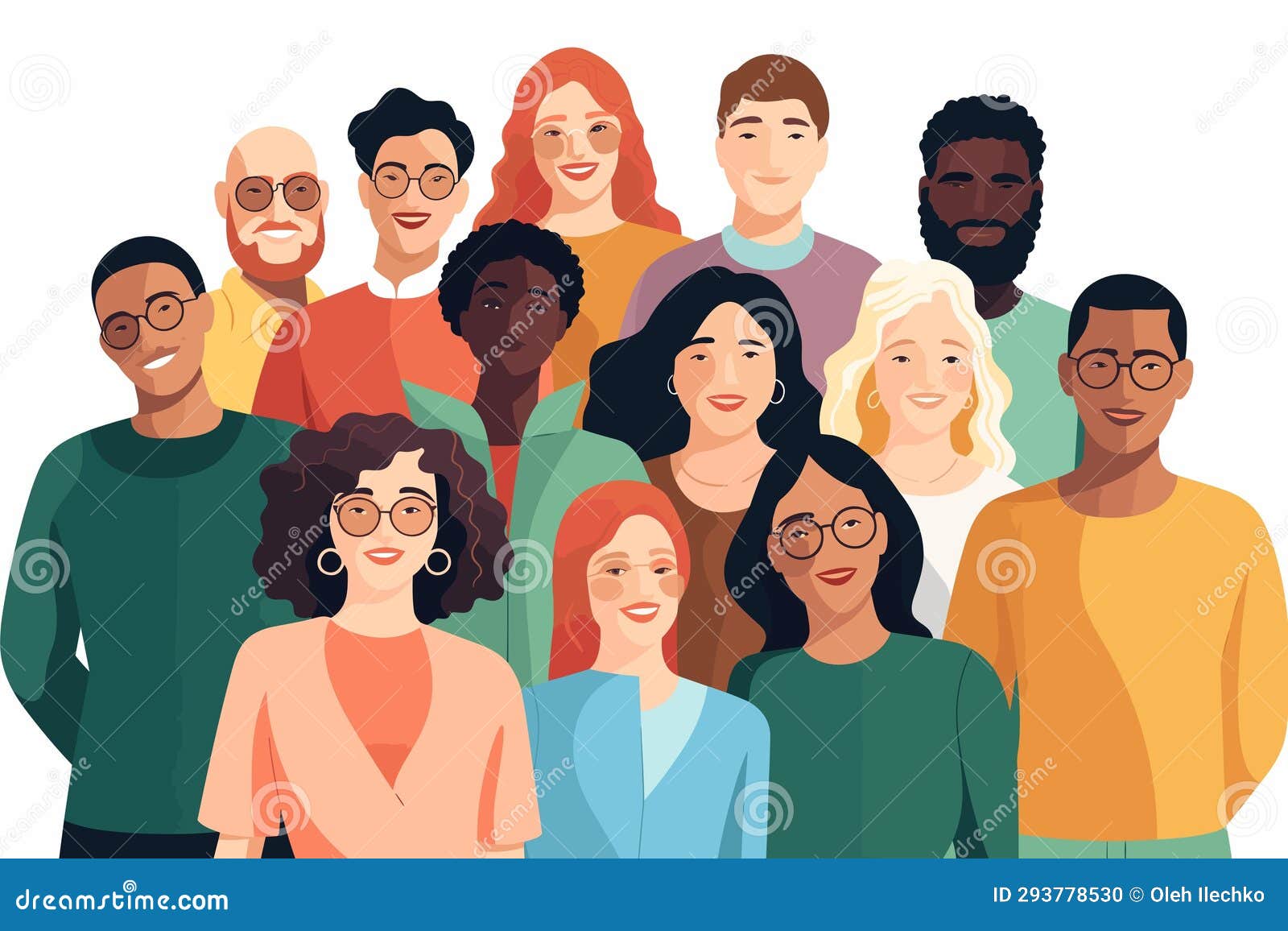 Inclusive Group of People Isolated Illustration Stock Vector ...