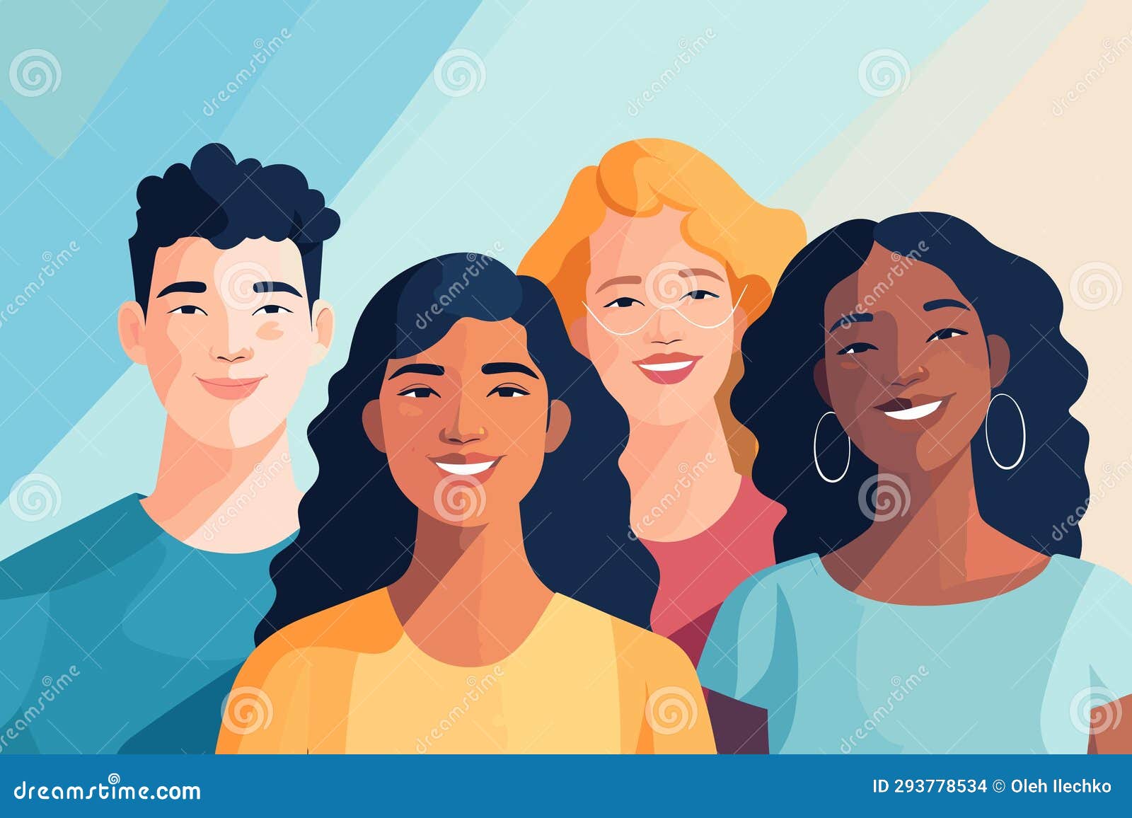 Inclusive Group of People Isolated Illustration Stock Vector ...