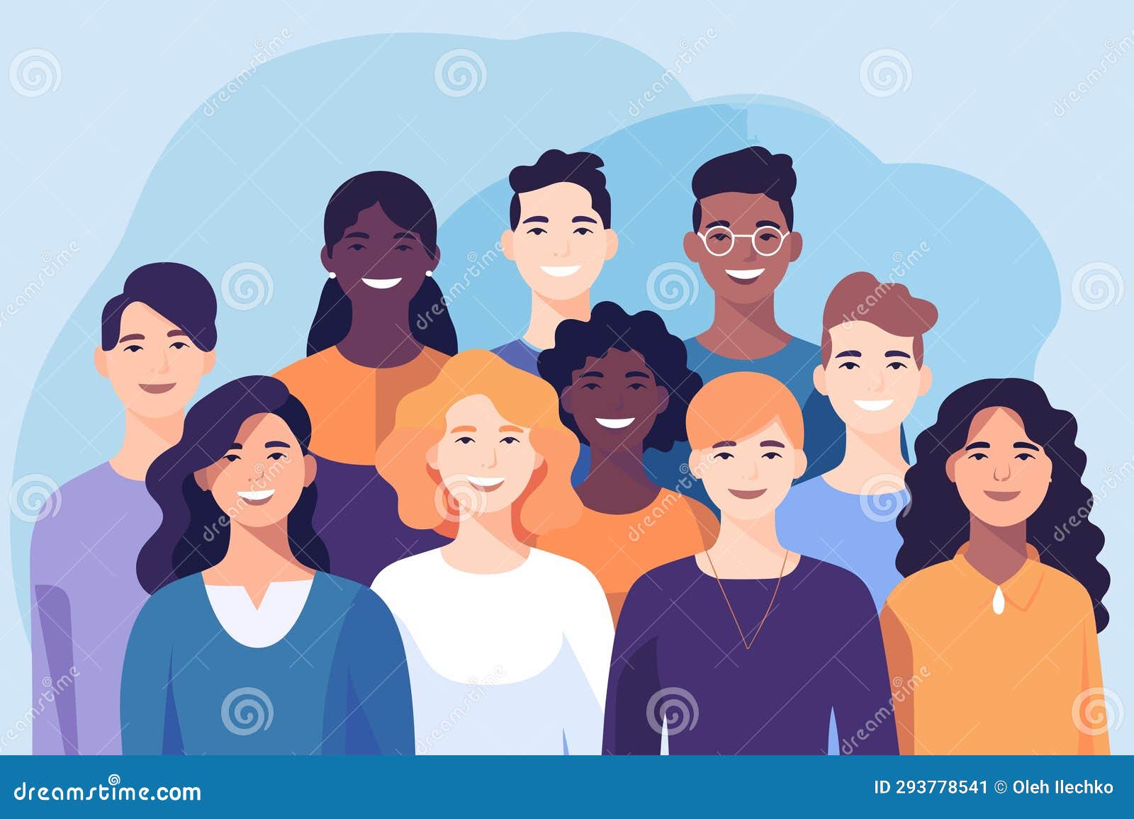 Inclusive Group of People Isolated Illustration Stock Vector ...