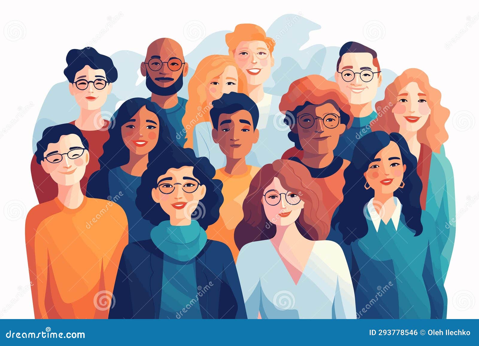 Inclusive Group of People Isolated Illustration Stock Vector ...