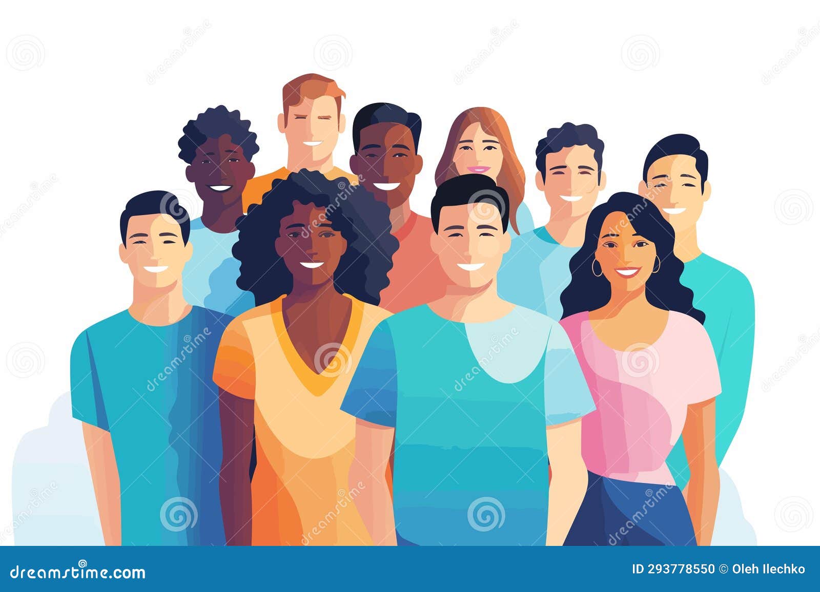 Inclusive Group of People Isolated Illustration Stock Vector ...