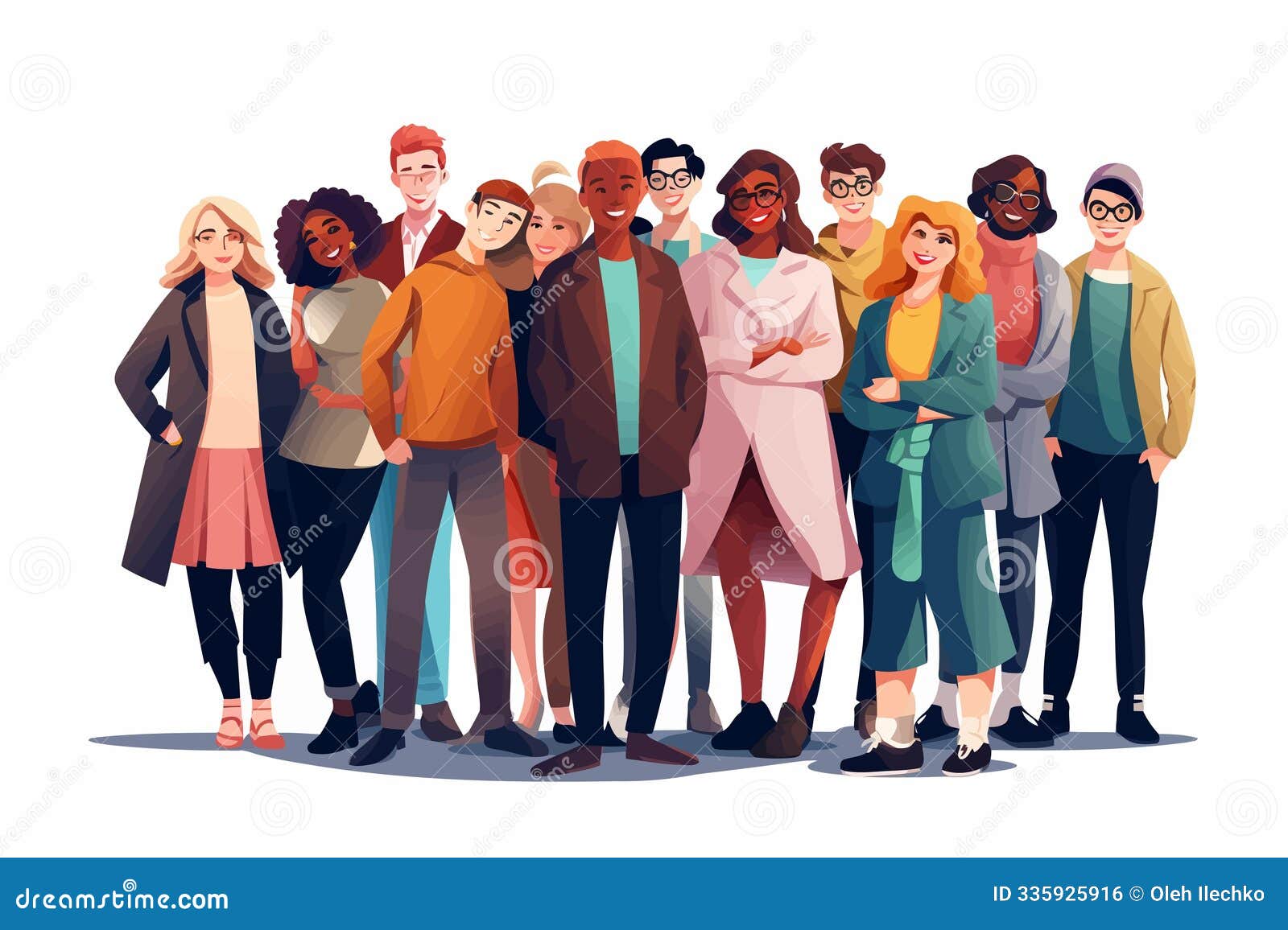 Inclusive Group of People Isolated Vector Style Stock Vector ...