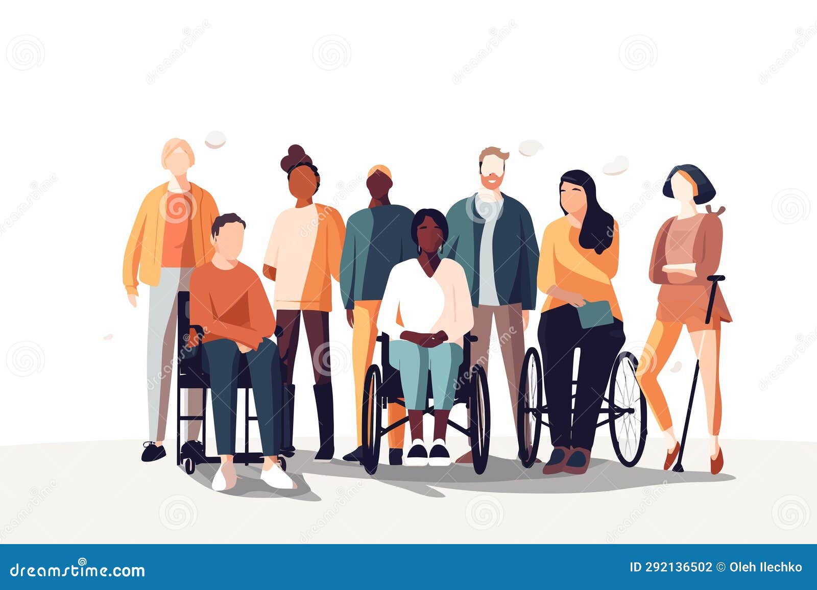 Inclusive Group of People Vector Flat Isolated Vector Style ...