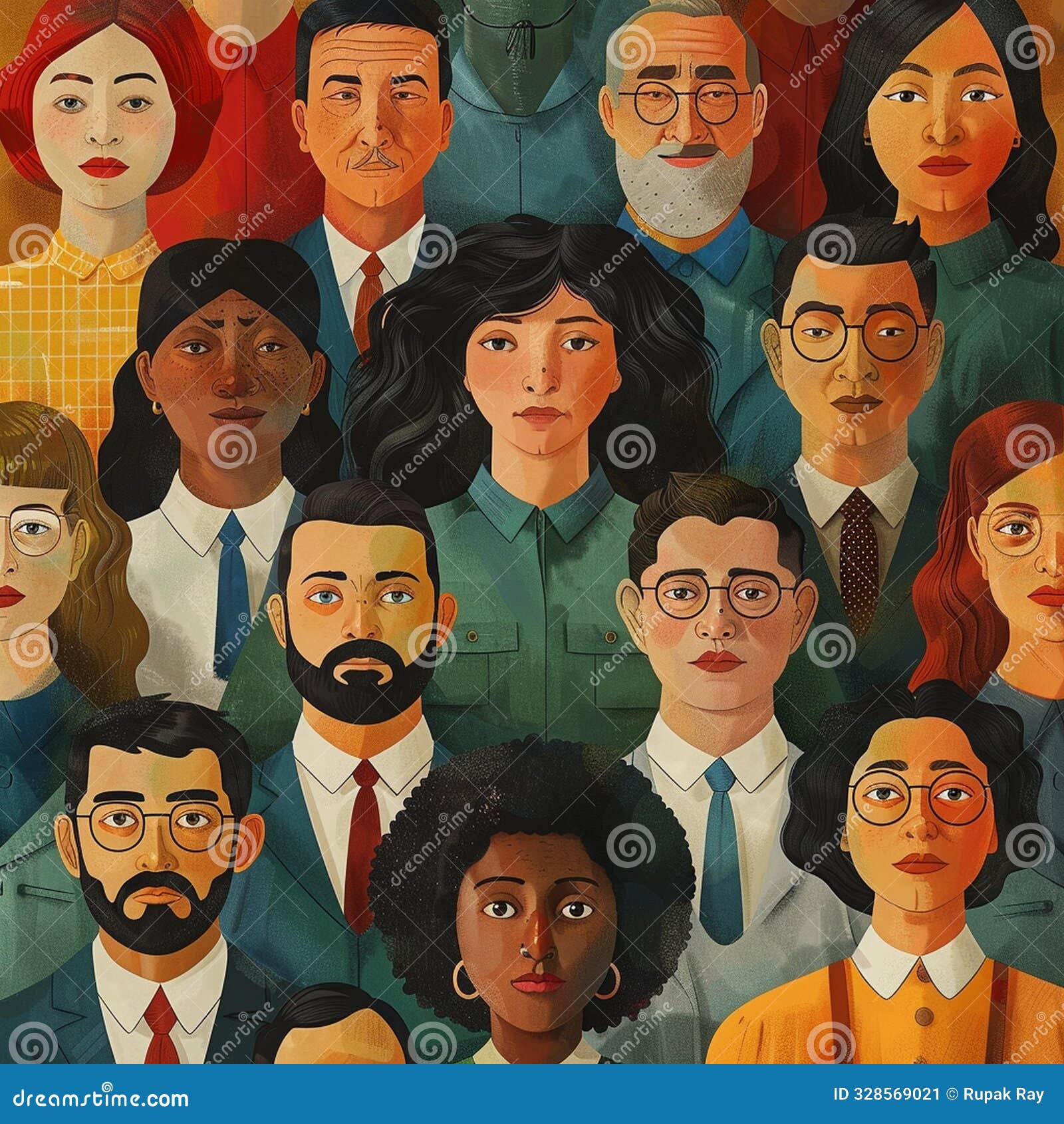 An Inclusive Illustration Depicting Staff Members Stock Illustration ...