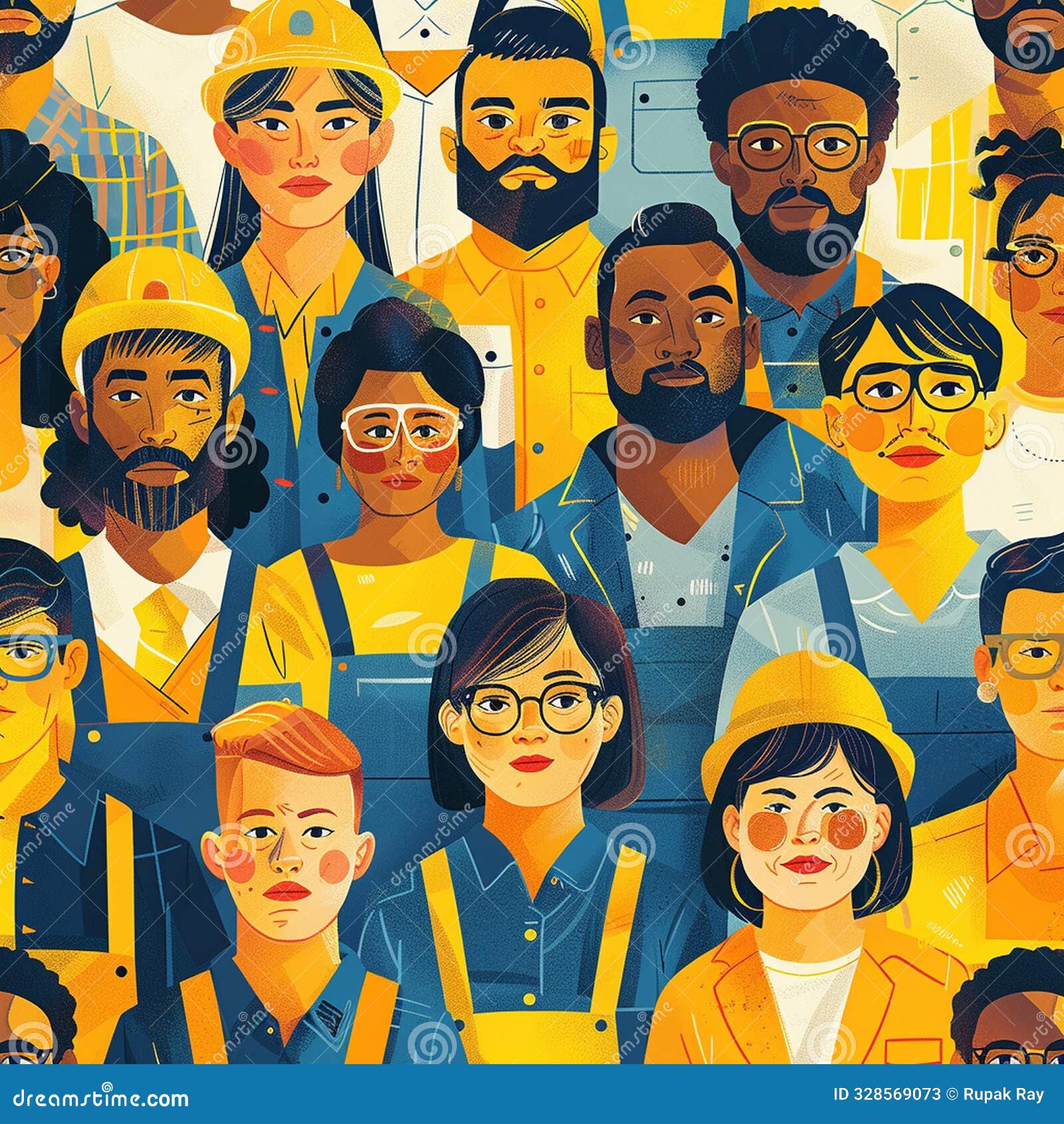 An Inclusive Illustration Depicting Staff Members Stock Illustration ...