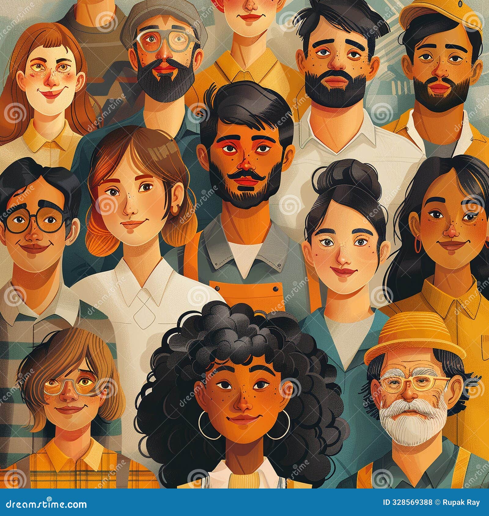 An Inclusive Illustration Depicting Staff Members Stock Illustration ...