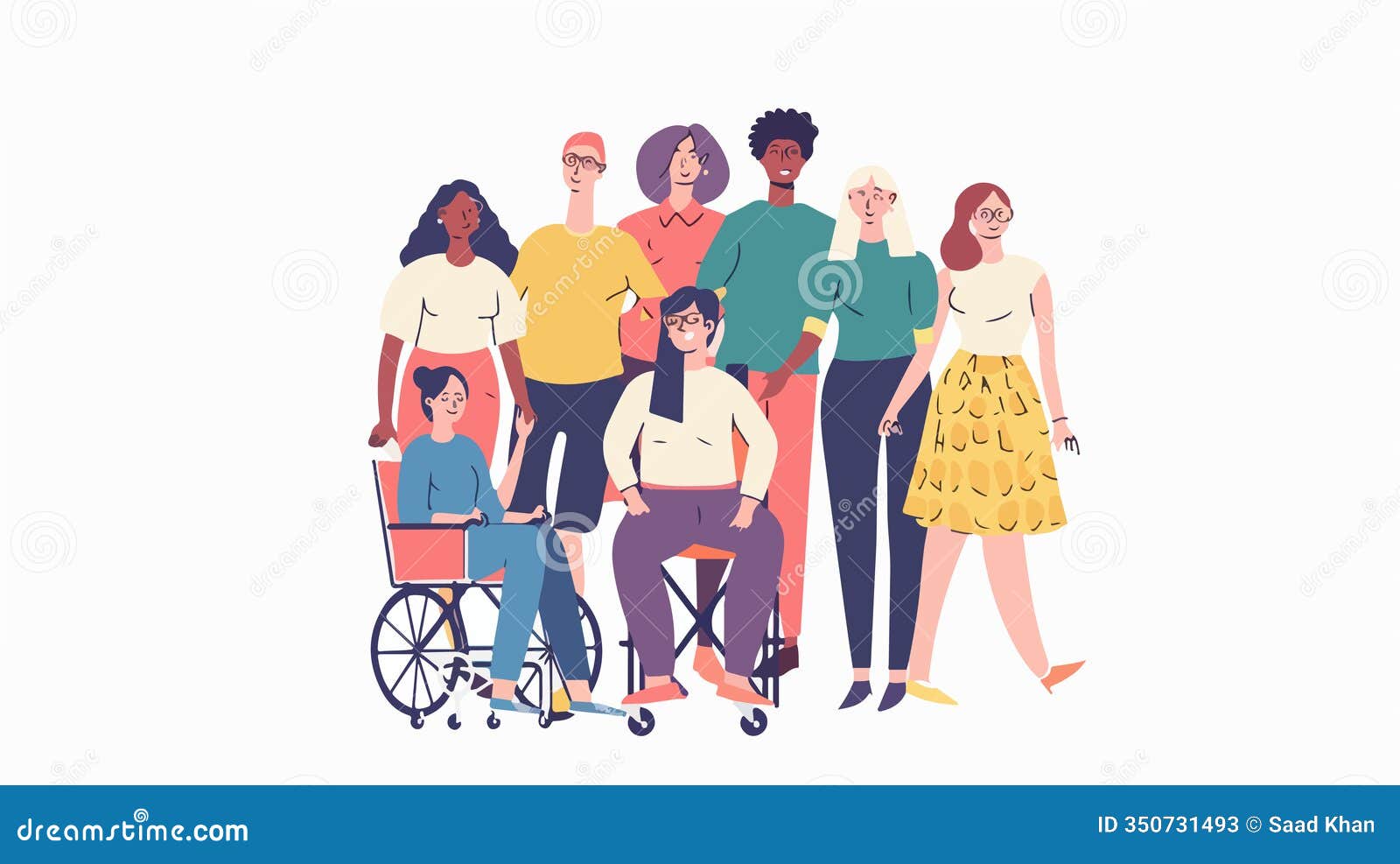 Inclusive Multicultural Society with Diverse Crowd in Unity Stock ...