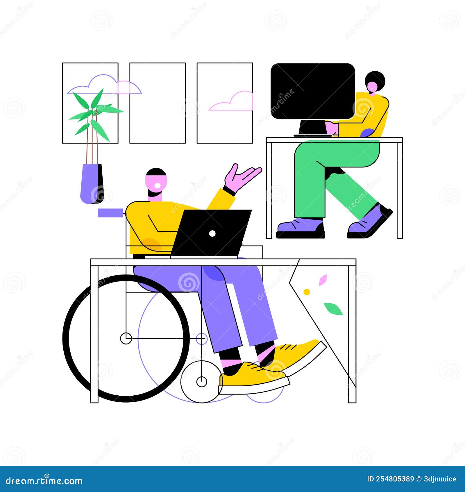 Inclusive Office Isolated Cartoon Vector Illustrations. | CartoonDealer ...