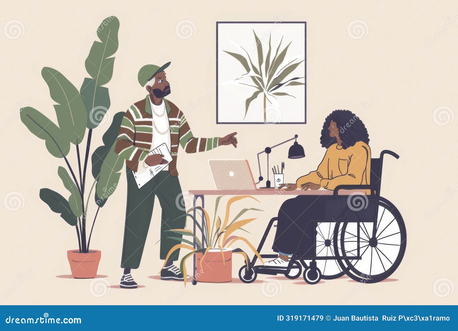 Inclusive Office Meeting with Diverse Colleagues. Stock Illustration ...