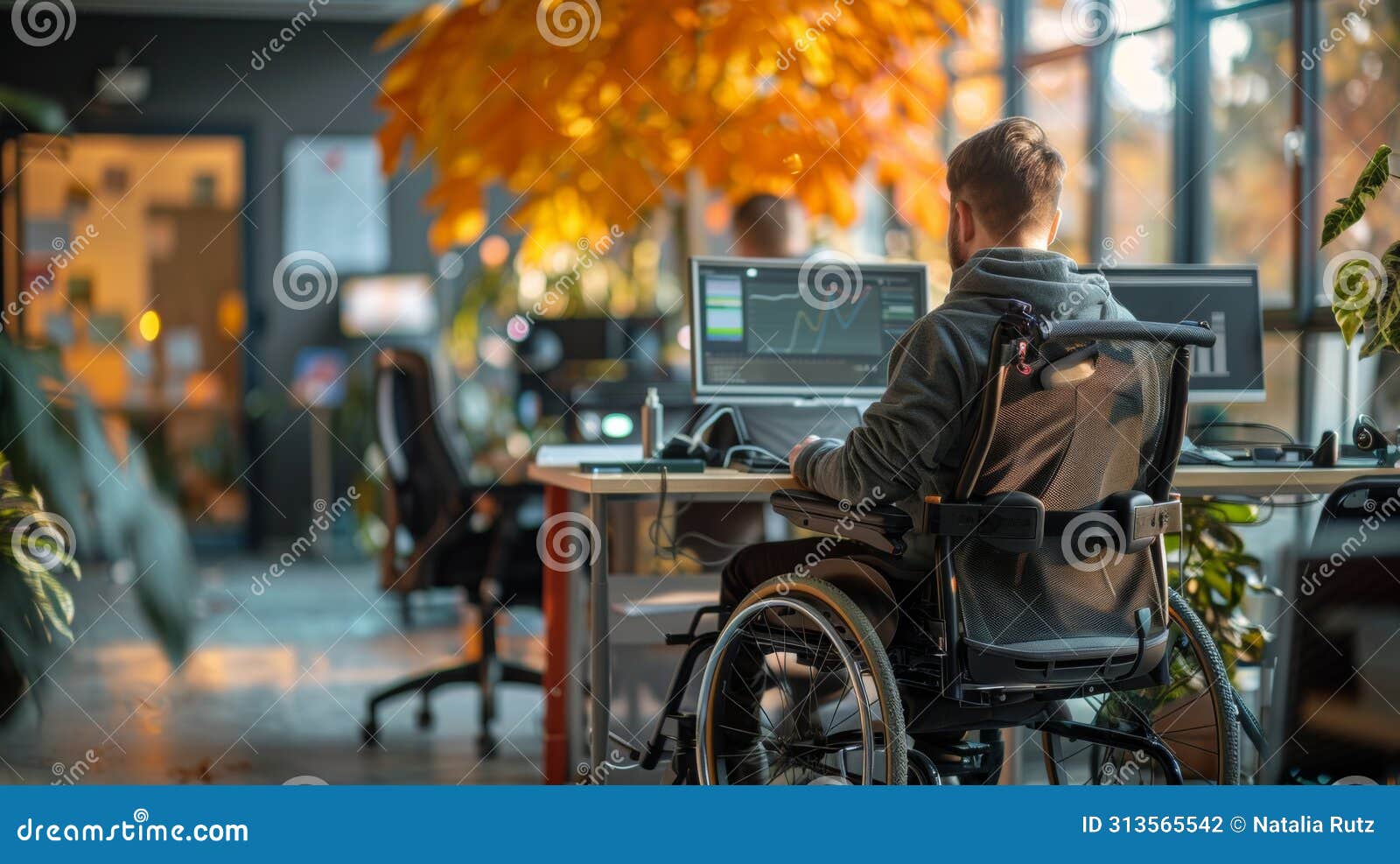Inclusive Workplace with Adaptive Technology Stock Photo - Image of ...