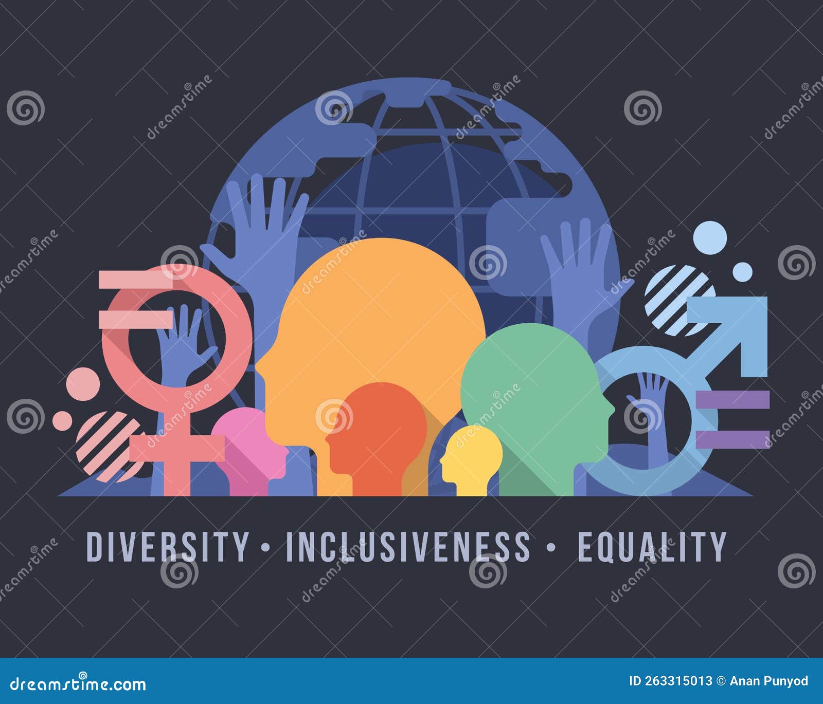 Inclusiveness Diversity Equality Concept With Abstract Modern Various