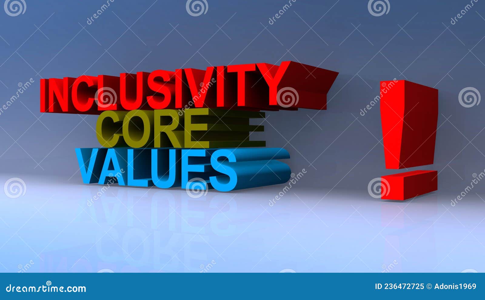 Inclusivity Core Values on Blue Stock Image - Image of core, building ...