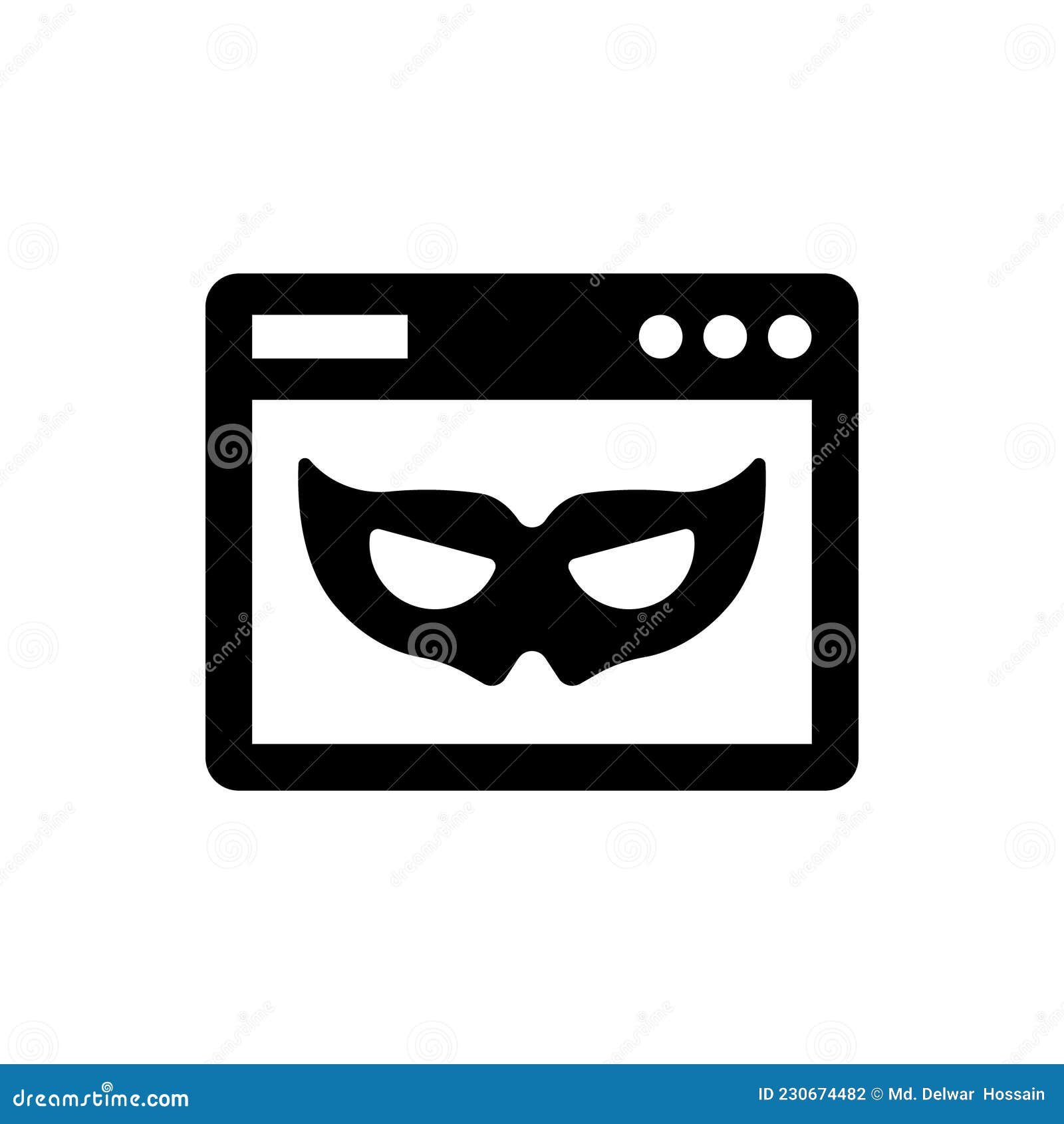 Incognito browsing icon stock vector. Illustration of secret - 230674482