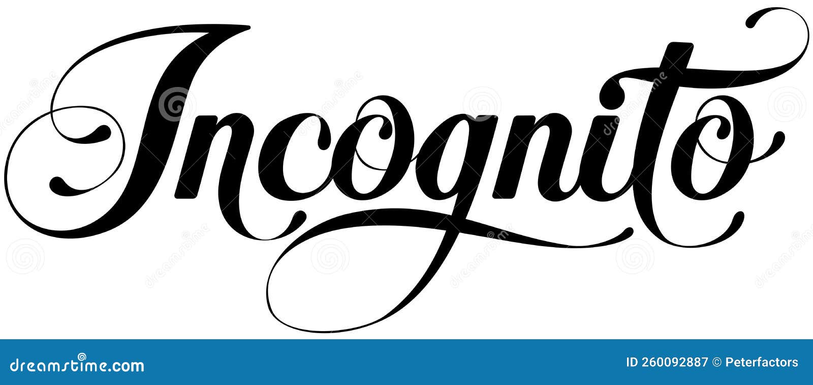 Incognito - Custom Calligraphy Text Stock Vector - Illustration of ...
