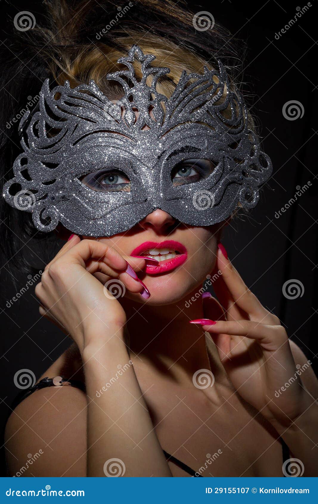 Incognito Woman in Ancient Style Mask Stock Image - Image of lady ...