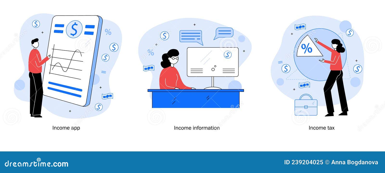 Income App, Income Information , Income Tax, Flat Stock Vector ...