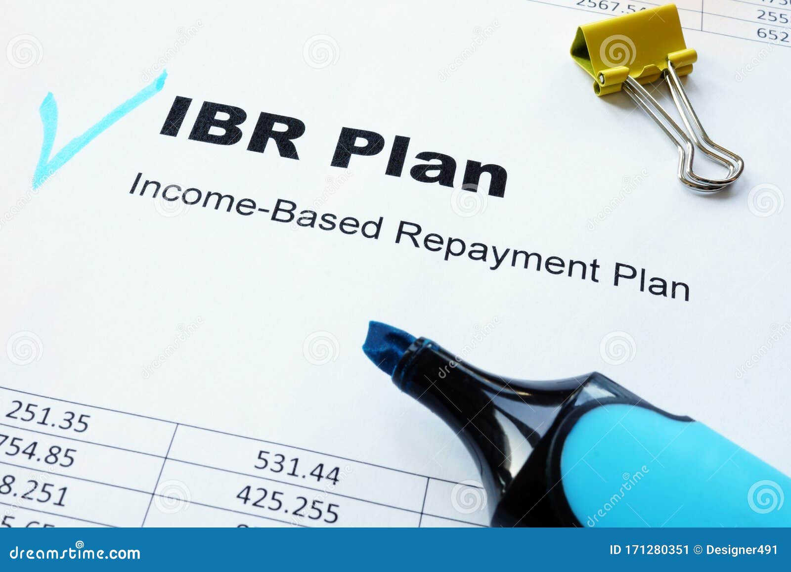 Income-Based Repayment IBR Plan Stock Image - Image of college ...