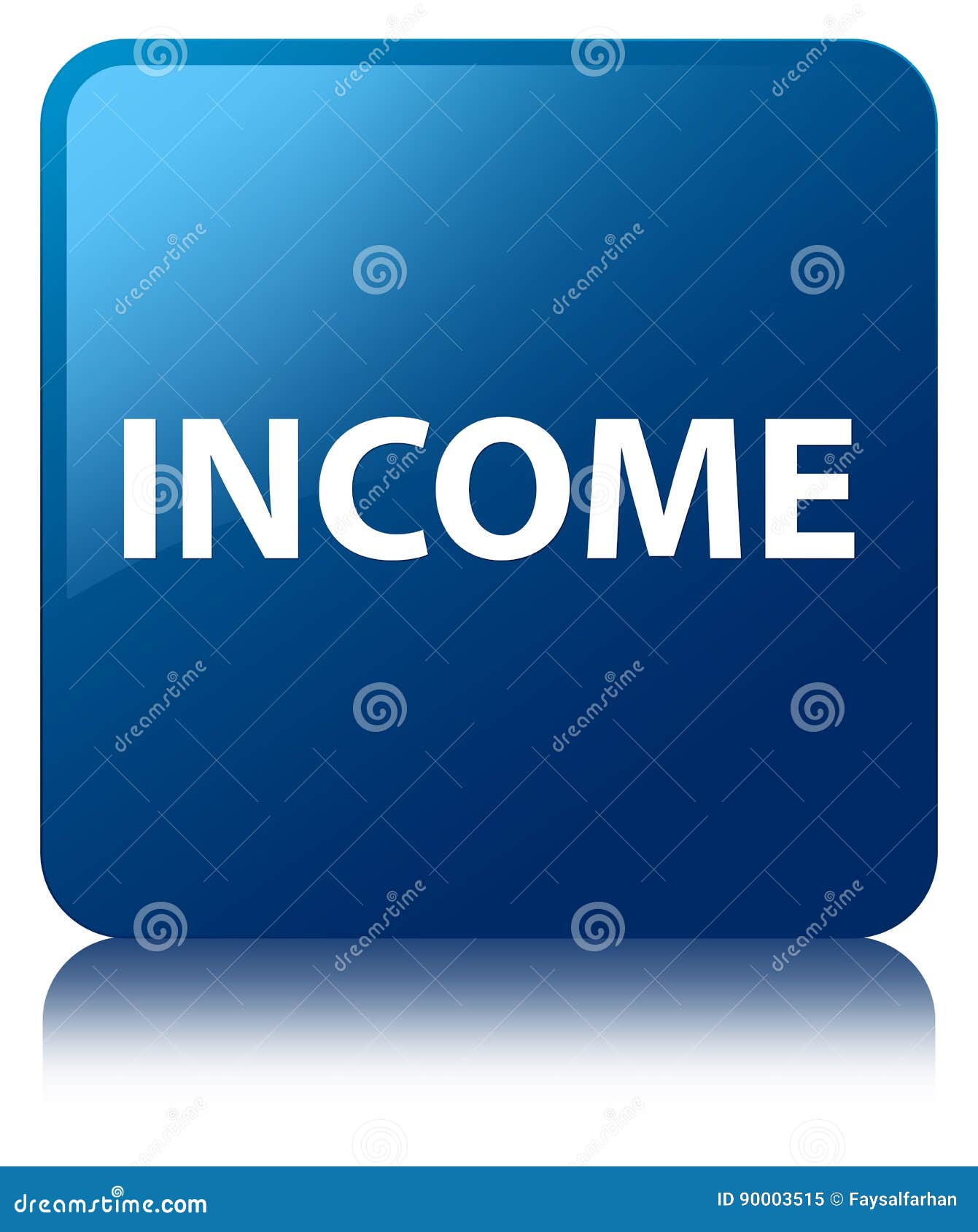 Income blue square button stock illustration. Illustration of square ...