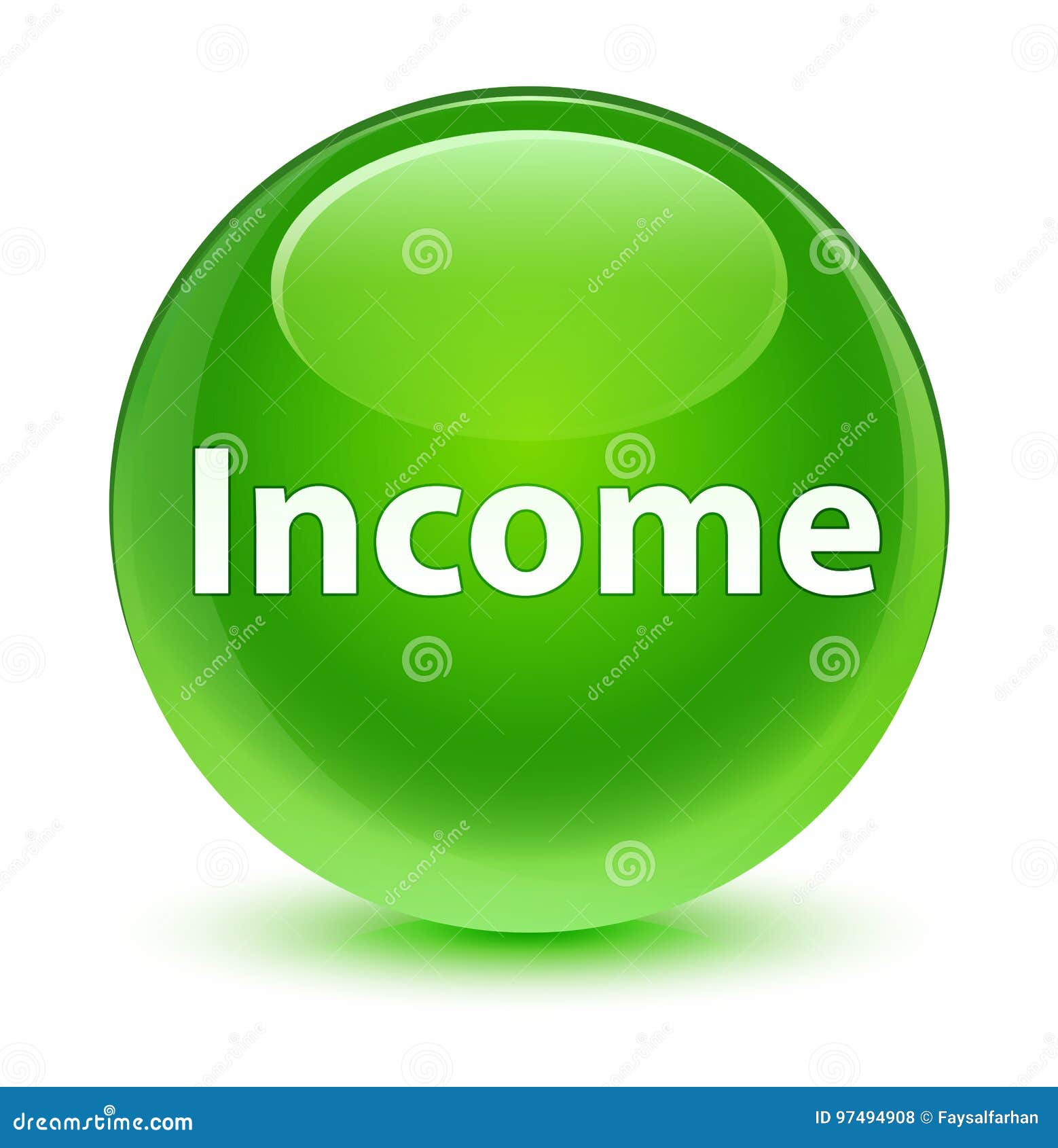 Income Glassy Green Round Button Stock Illustration - Illustration of ...
