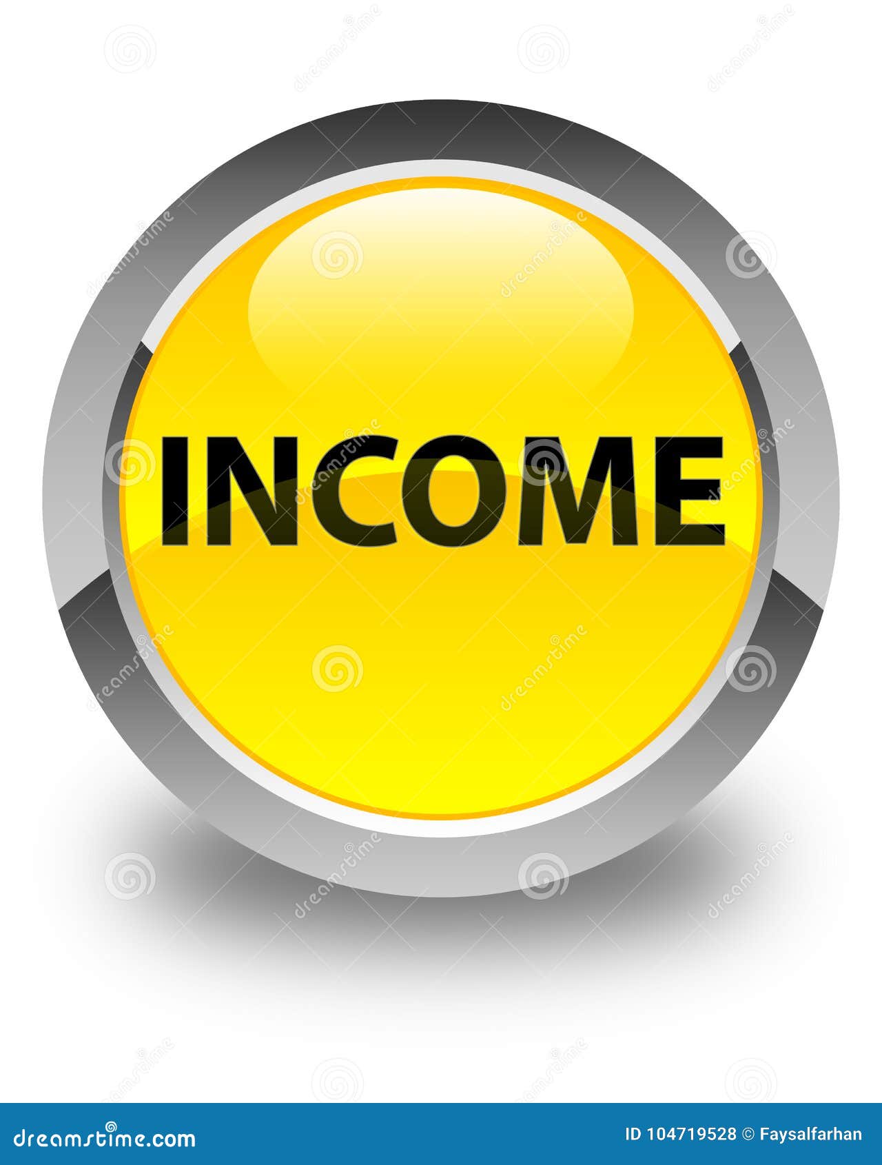Income Glossy Yellow Round Button Stock Illustration - Illustration of ...