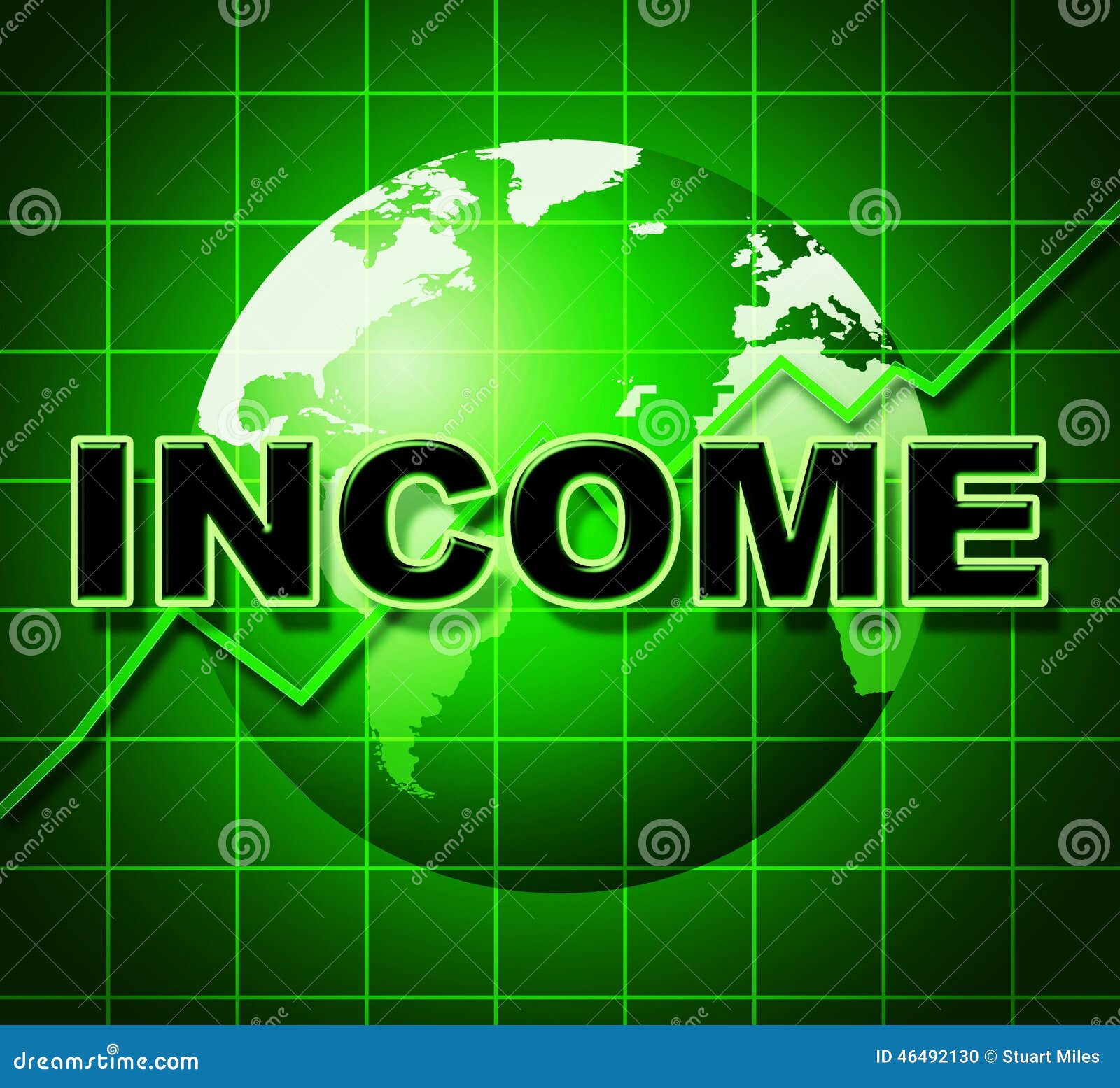 Income Graph Shows Statistics Investment And Wage Stock Photography ...