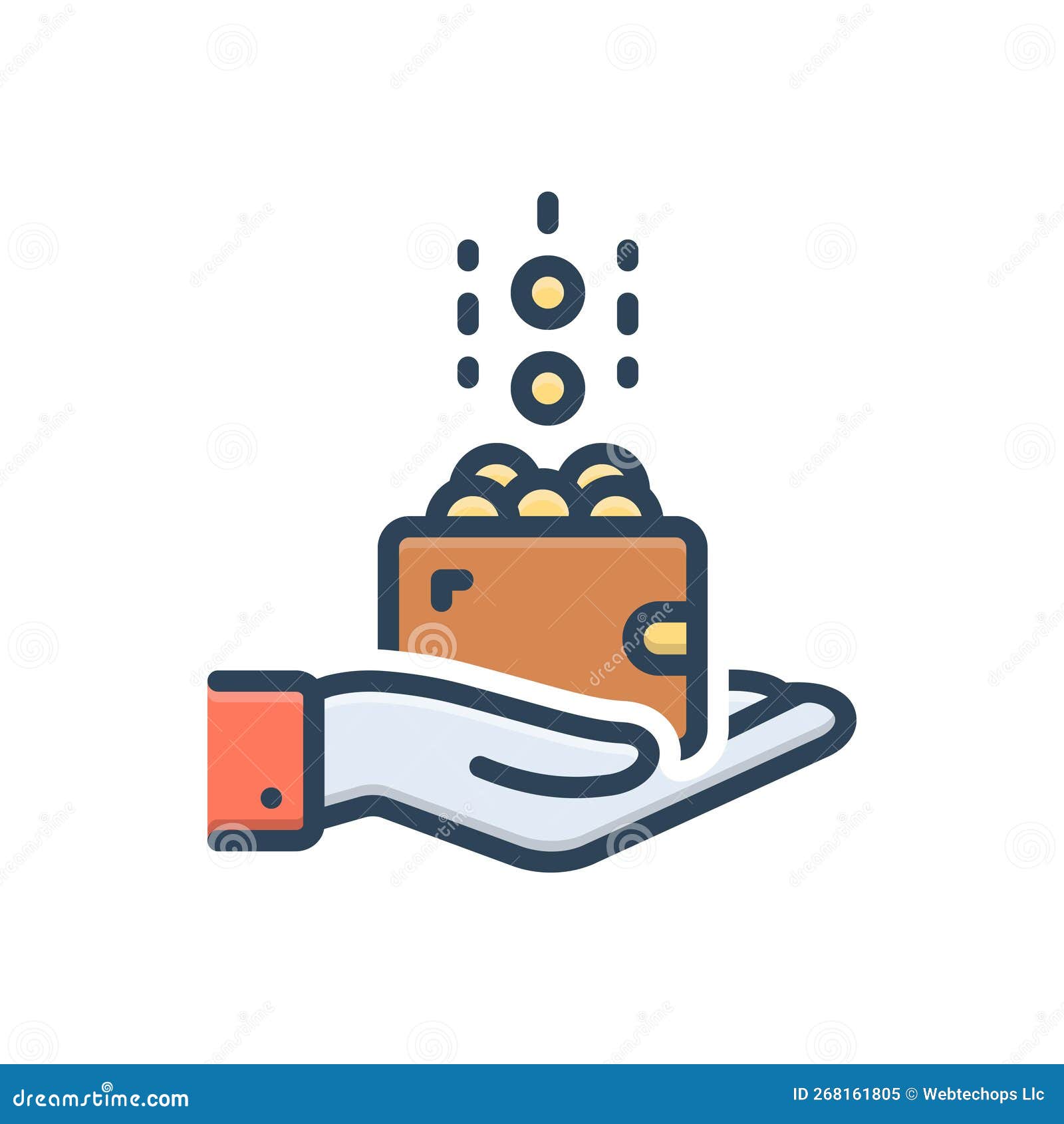Color Illustration Icon for Income, Bag and Paisa Stock Illustration ...