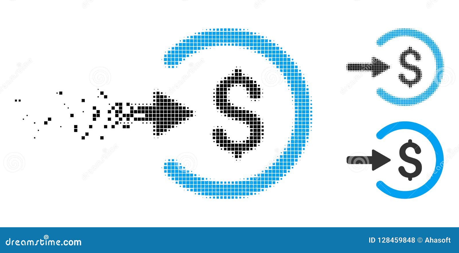 Dissolving Pixel Halftone Income Icon Stock Vector - Illustration of ...