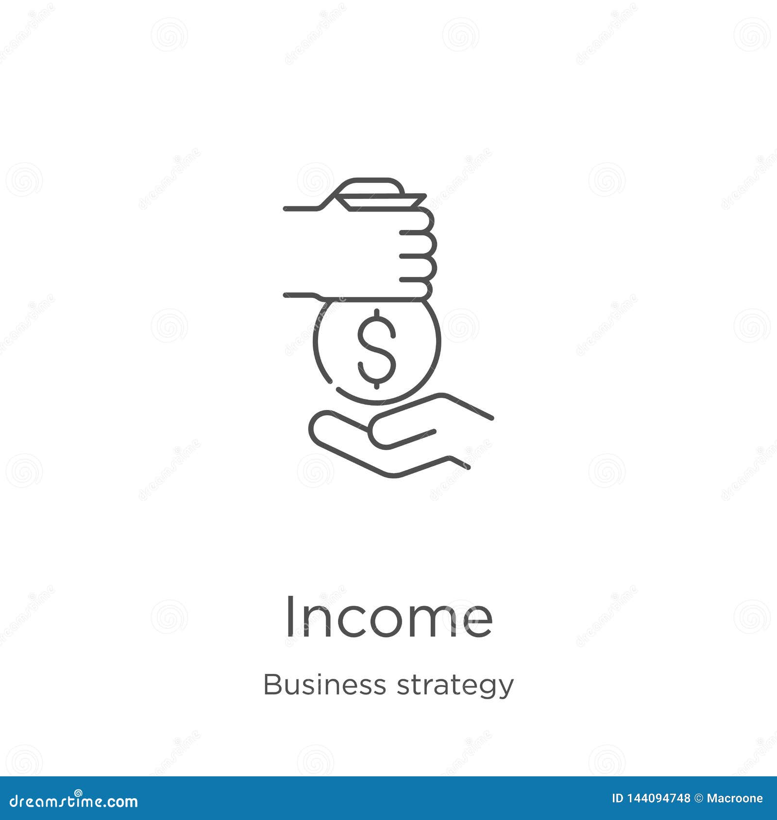 Income Icon Vector from Business Strategy Collection. Thin Line Income ...