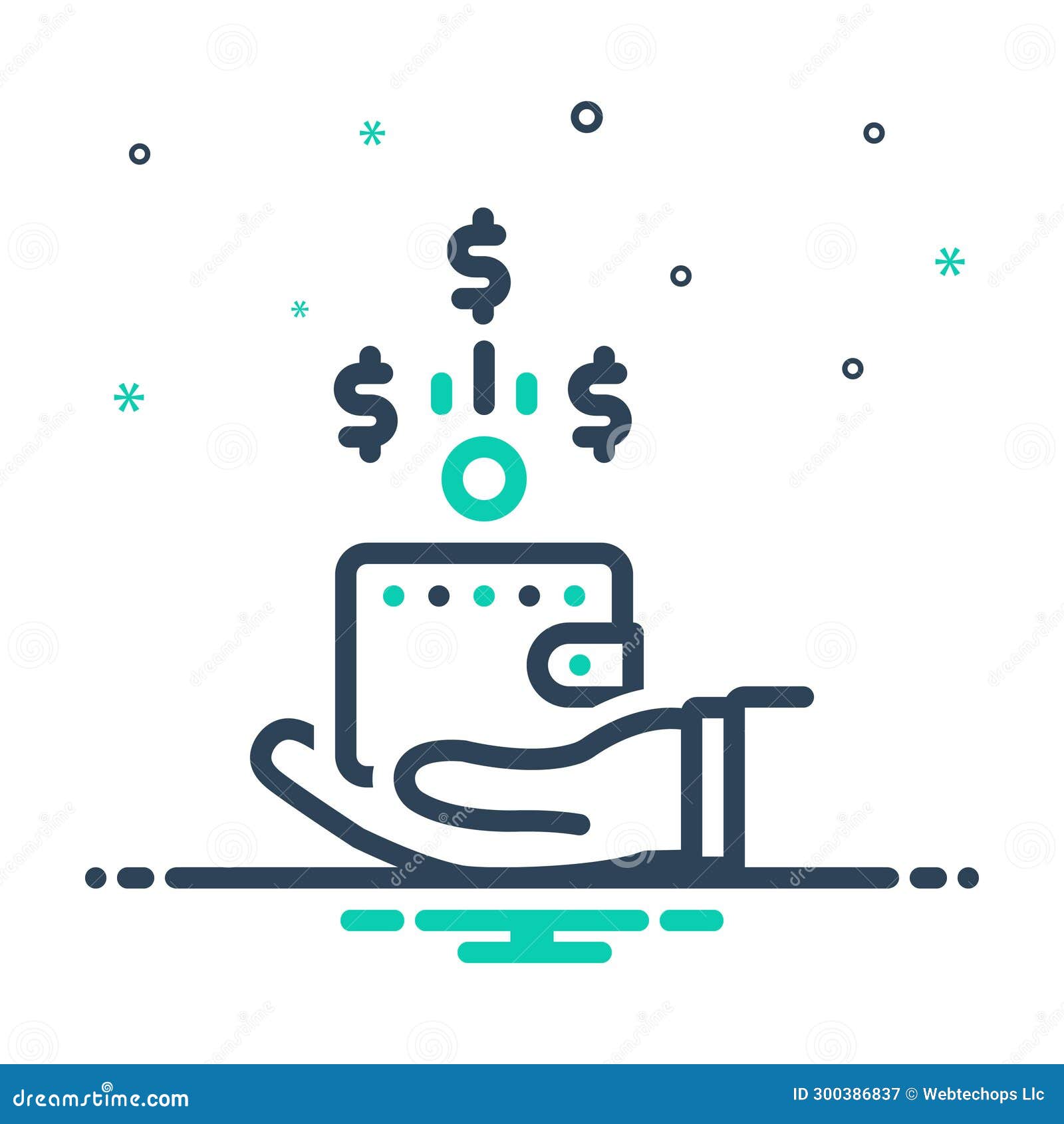 Mix Icon for Income, Wallet and Investment Stock Vector - Illustration ...