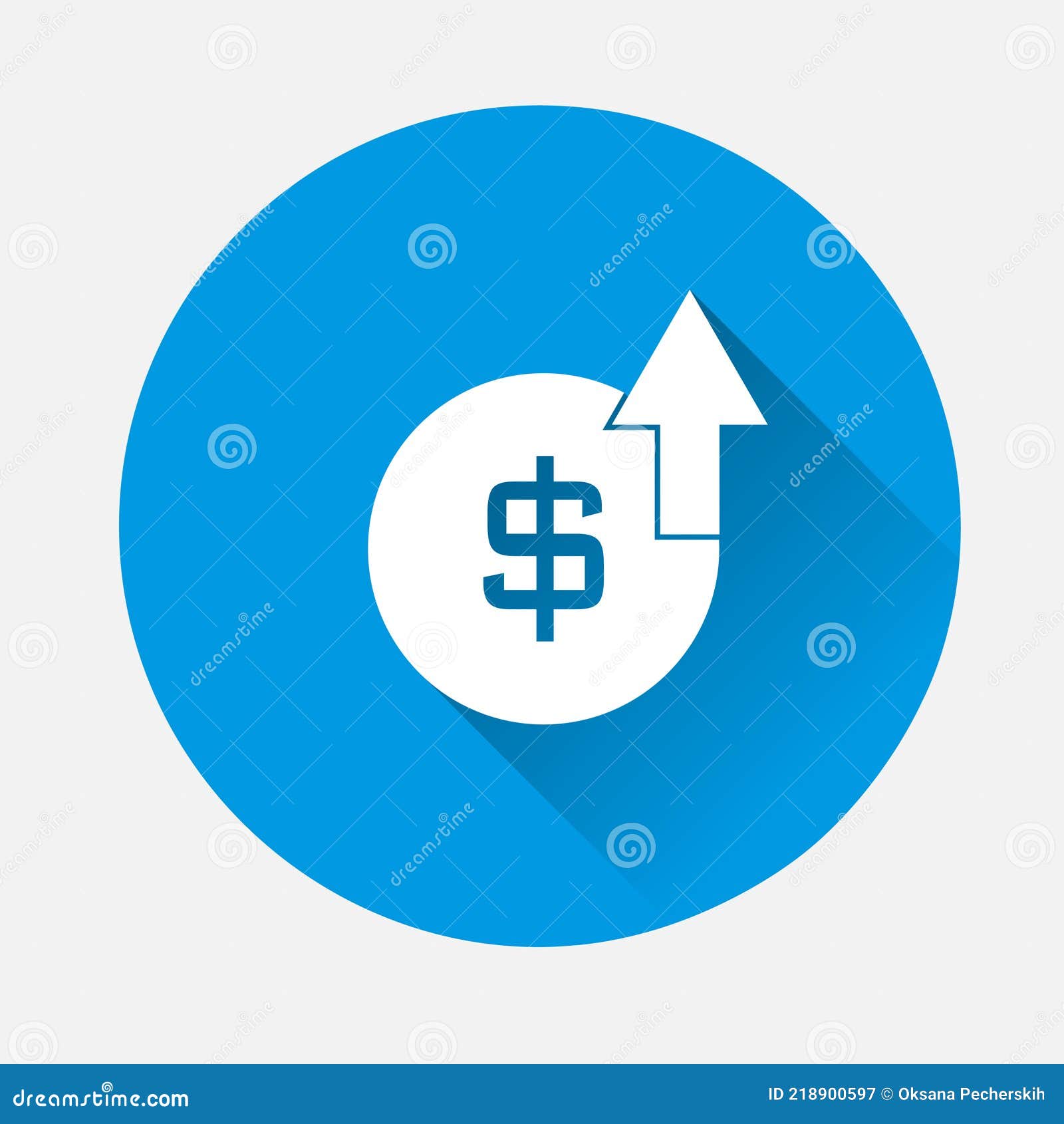 Income Level Growth Vector Icon on Blue Background. Flat Image with ...
