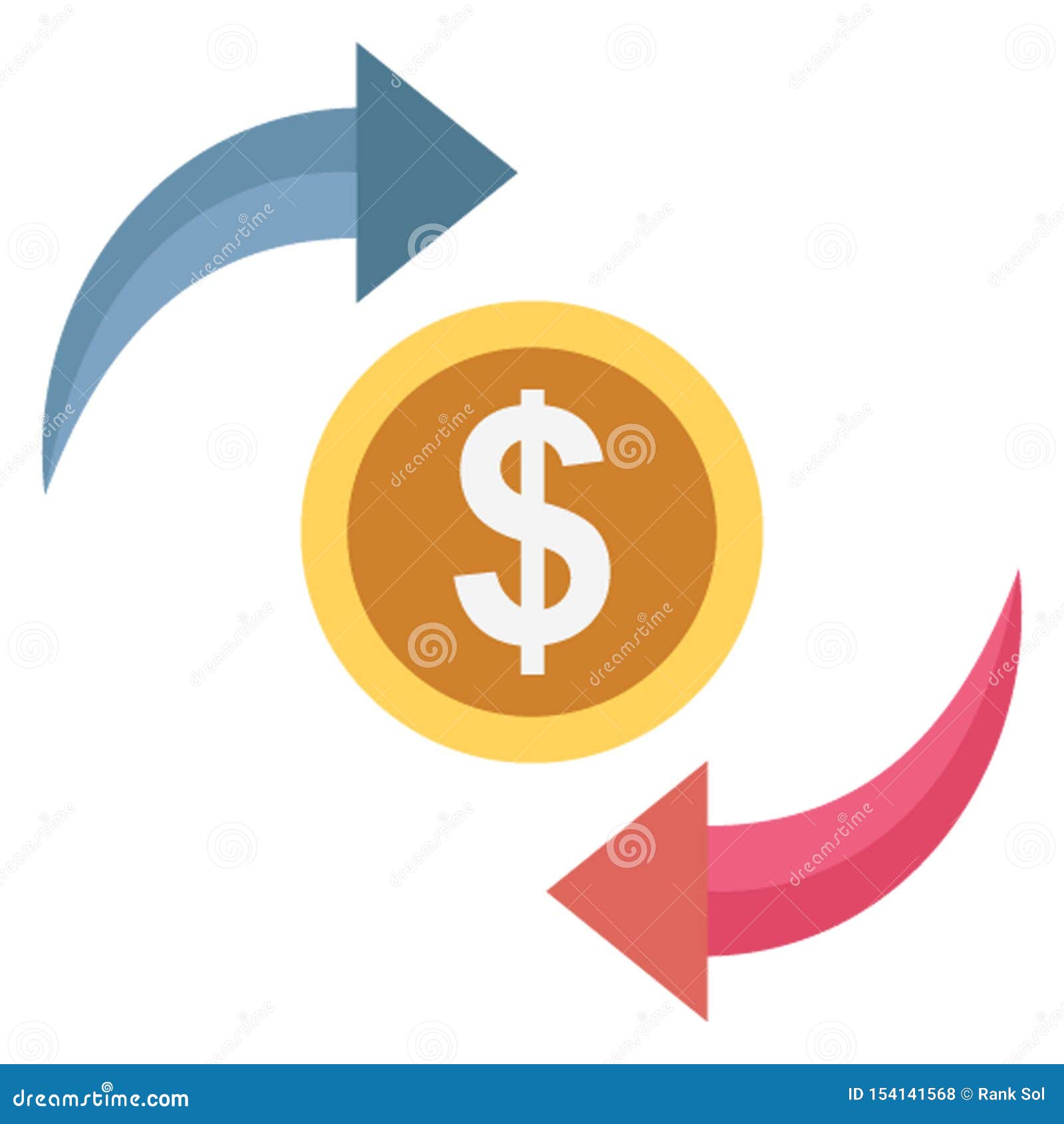 Income, Money Circulation Isolated Vector Icon Which Can Be Easily ...