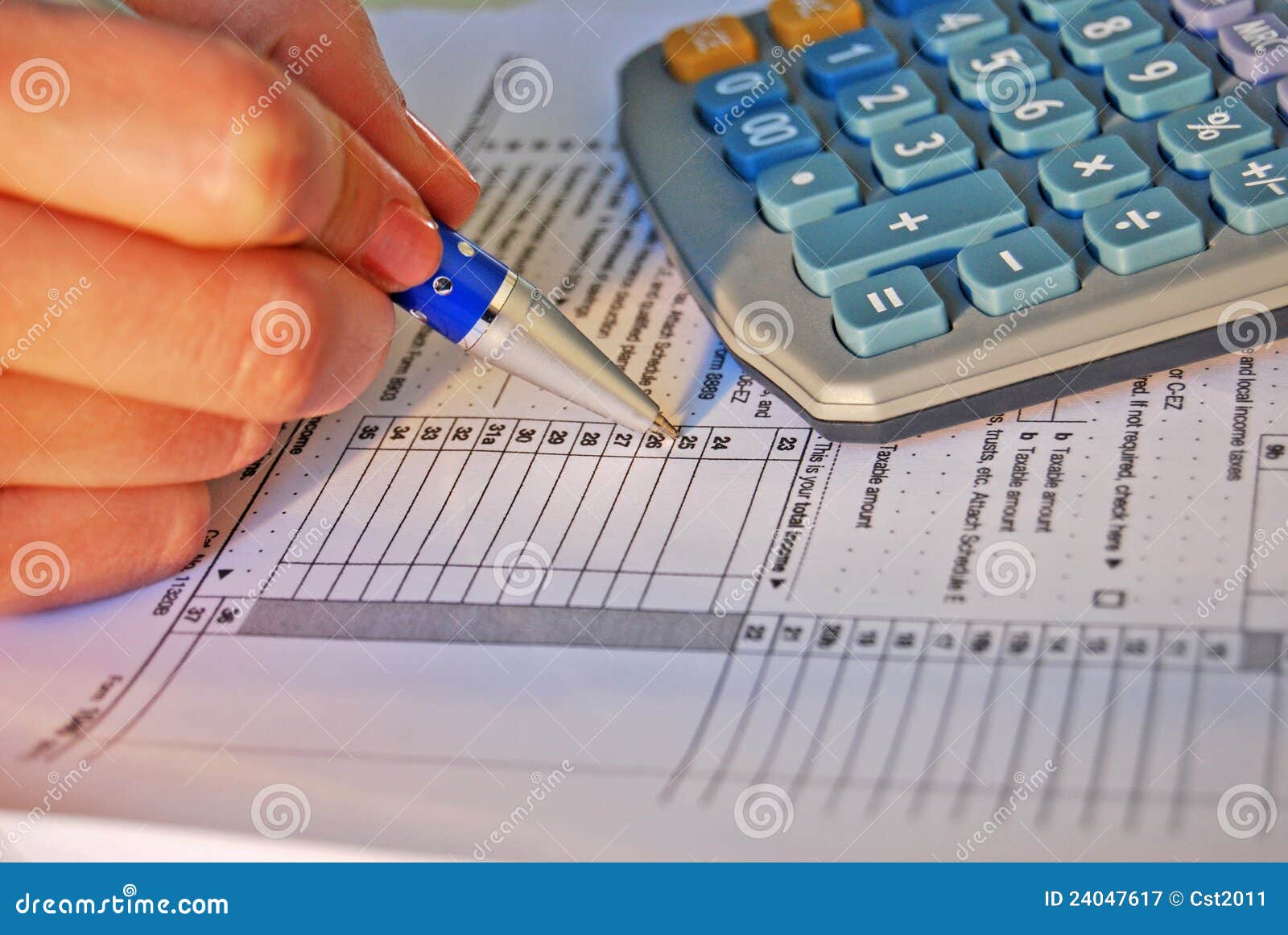 Income tax calculation stock image. Image of ledger, machine - 24047617