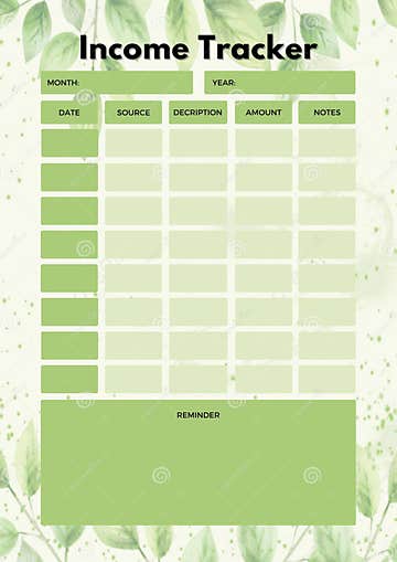 Income Tracker Planner Digital Planning Insert Sheet Printable Page ...