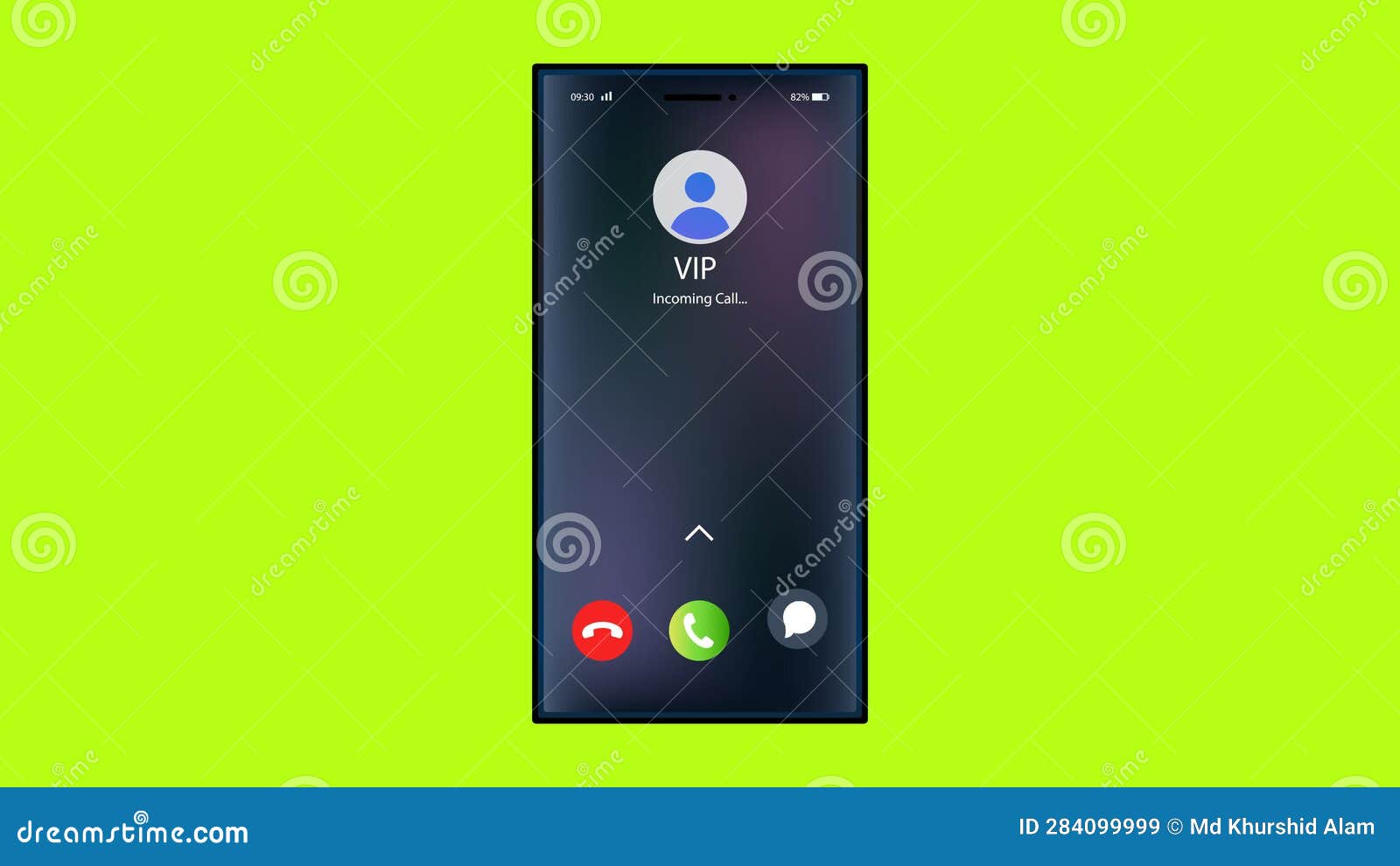 Incoming Call with Accept and Decline Option Animation on Green Screen ...