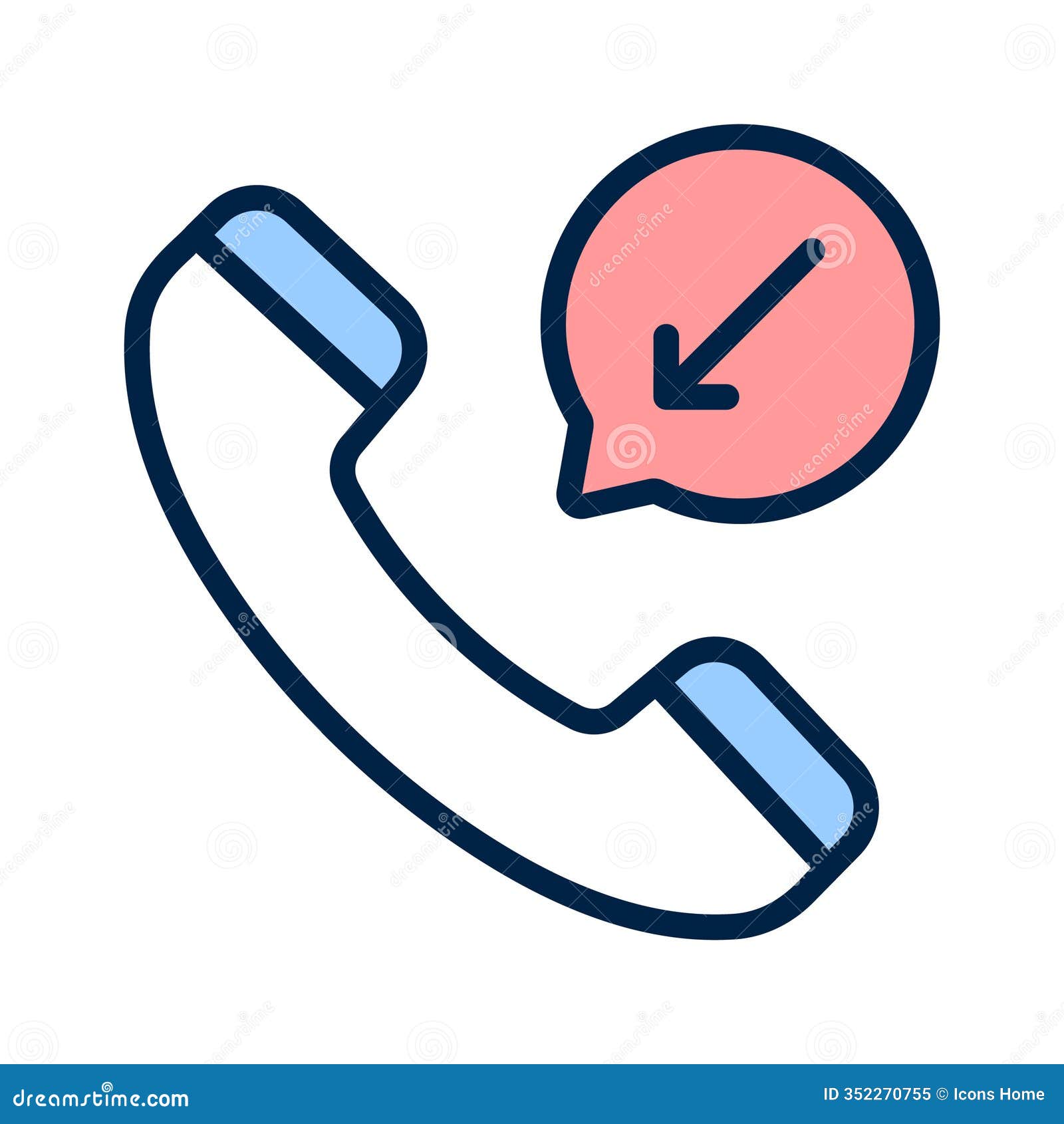Incoming Call Icon Representing Real-time Communication through Phones ...