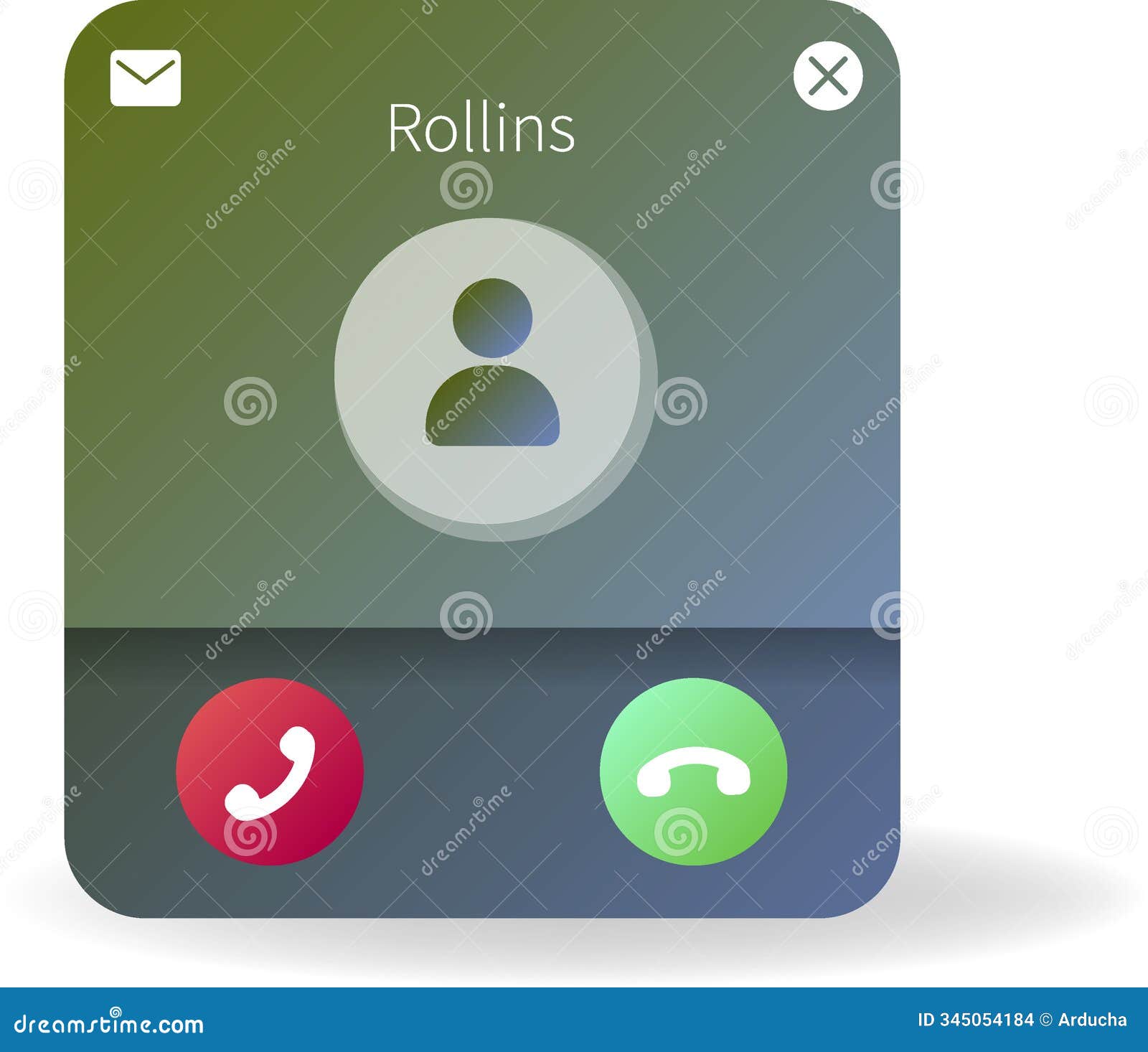 Incoming Call Interface with Accept and Decline Buttons and Contact ...