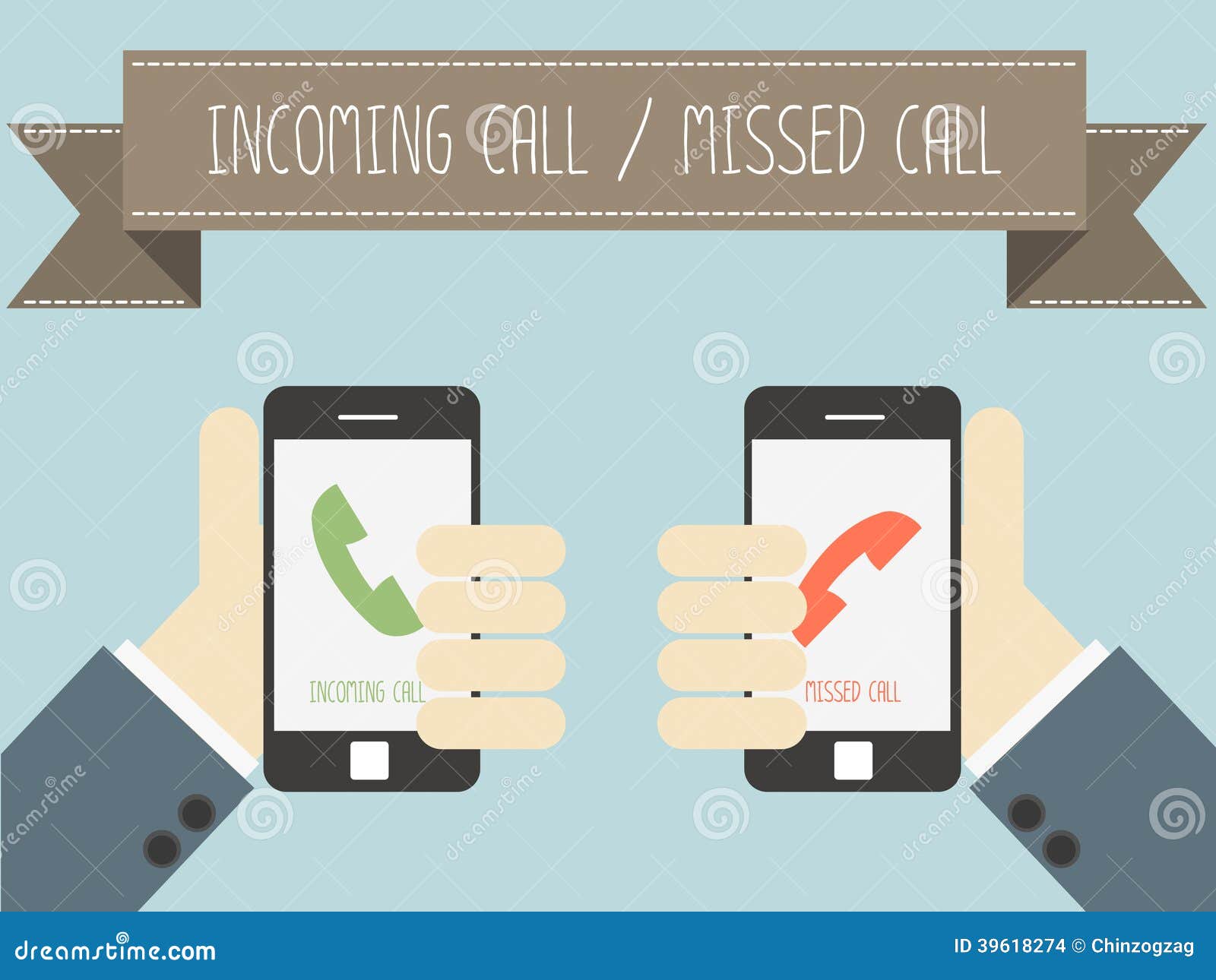 Incoming Call and Missed Call on Smartphone Stock Vector - Illustration ...