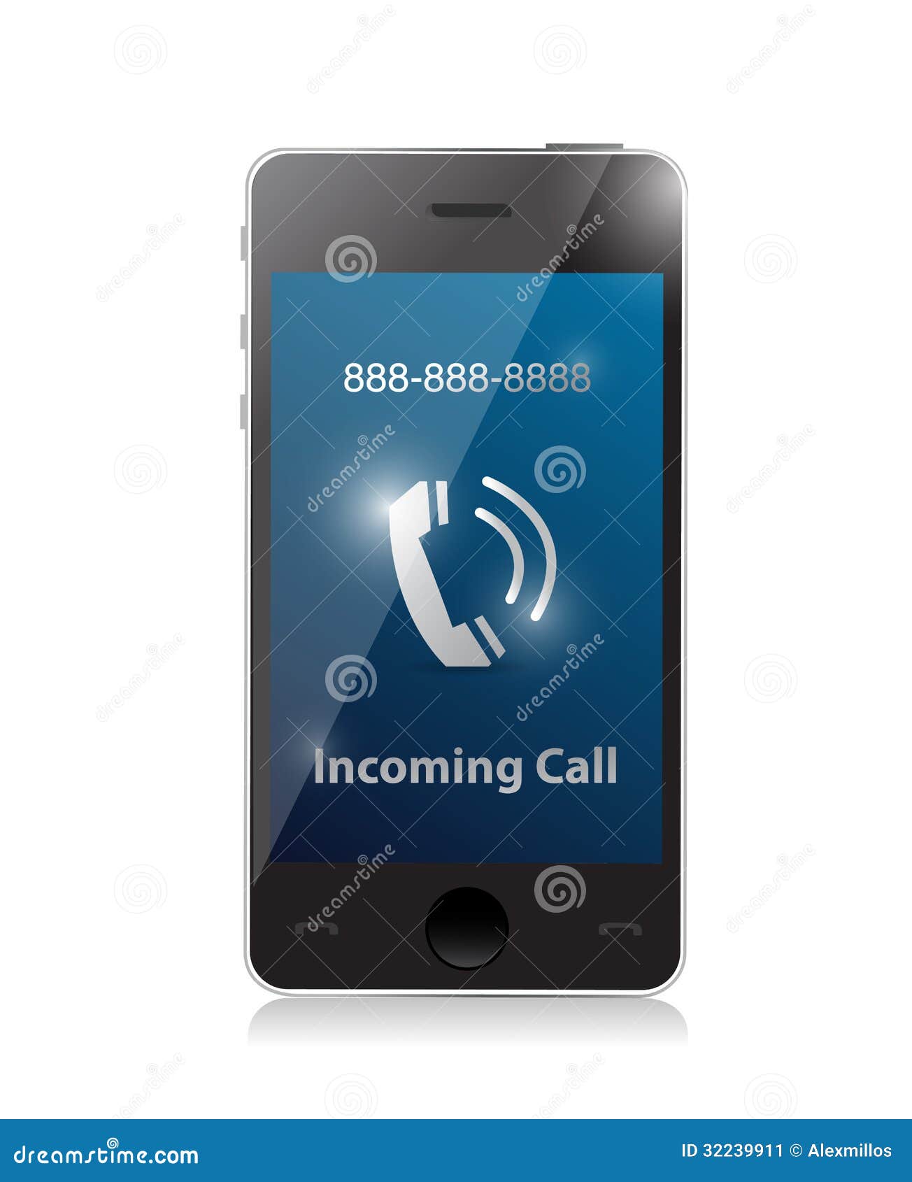 Incoming Call. Modern Smart Phone Stock Illustration - Illustration of ...