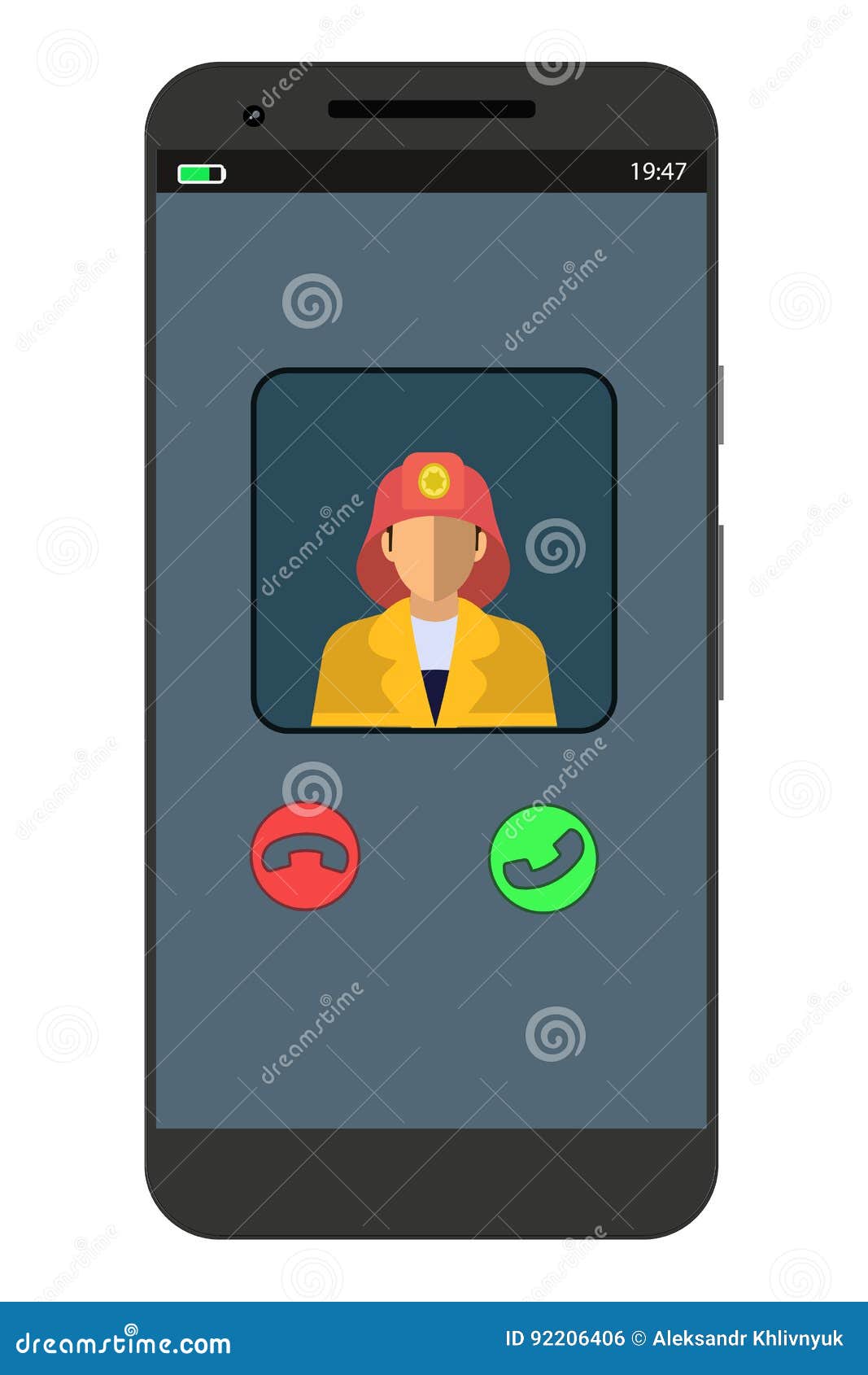 Incoming call on the phone stock illustration. Illustration of internet ...